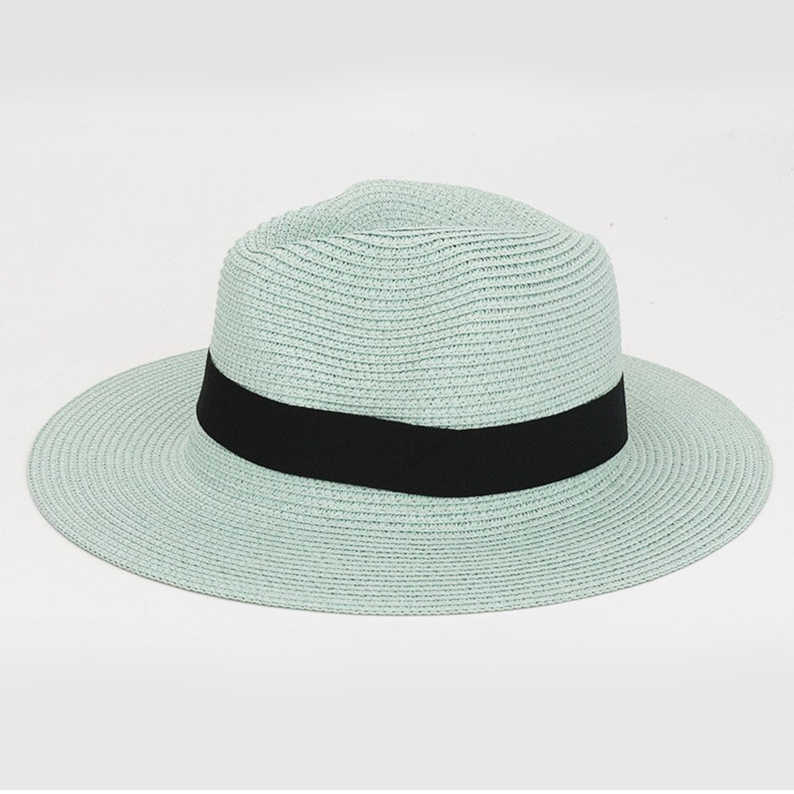 Wpawbk Unisex Sun Hats for Men Women Wide Brim Straw Panama Hat Fedora ...