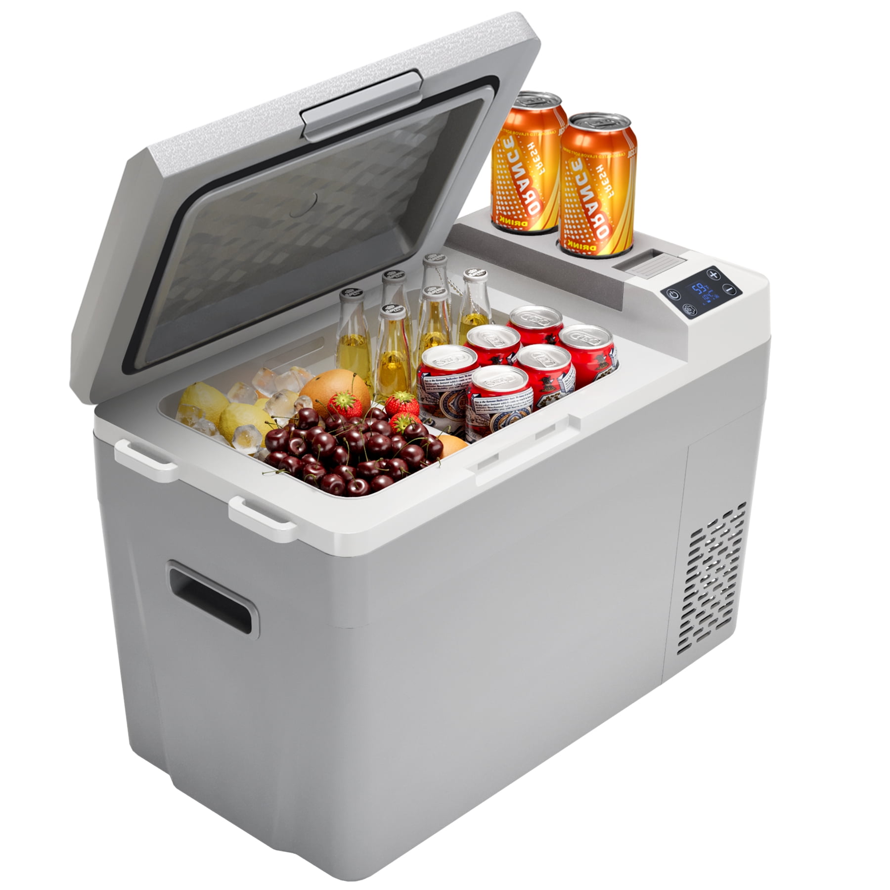 Wpond Portable Refrigerator with Cup Holders, Gray, 27 lbs - Walmart.com