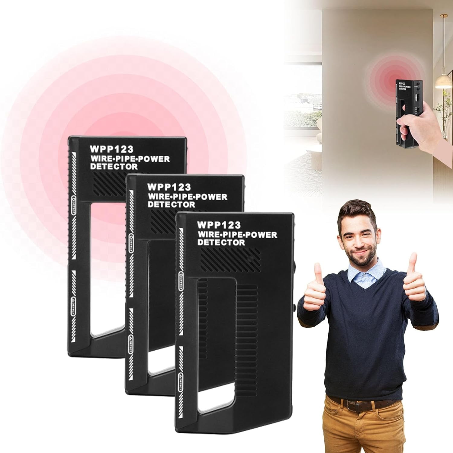 Wpp123 Wire Pipe Power Detector, High Sensitivity Adjustable Wire Pipe ...