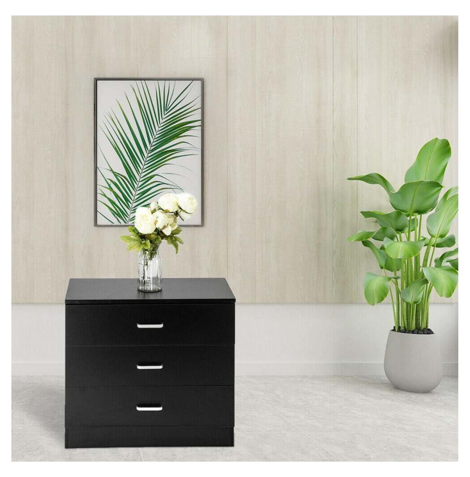Wqmh Nightstand with 3 Drawers, Small Chests of Drawers Modern ...