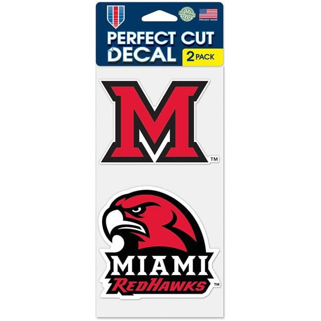 Wraft 3208558173 4 x 4 in. Miami of Ohio Red Hawks Perfect Cut Decal ...