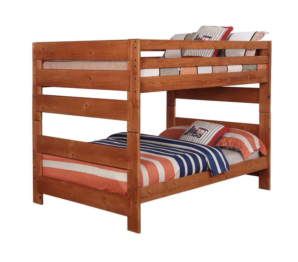 Wrangle Hill Full over Full Bunk Bed Amber Wash - Walmart.com