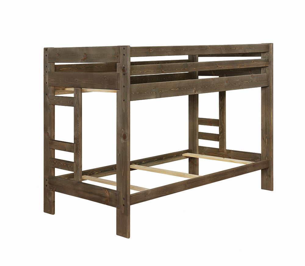 Wrangle Hill Twin Over Twin Bunk Bed Gun Smoke - Walmart.com