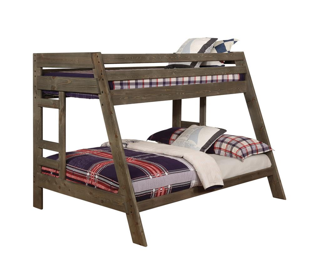 Wrangle Hill Solid Wood Twin over Full Bunk Bed Frame for Kids and ...