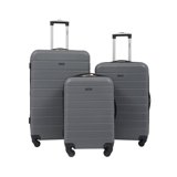 Wrangler 3 Piece Luggage Set with Cup Holder and USB Port, Quiet Shade ...