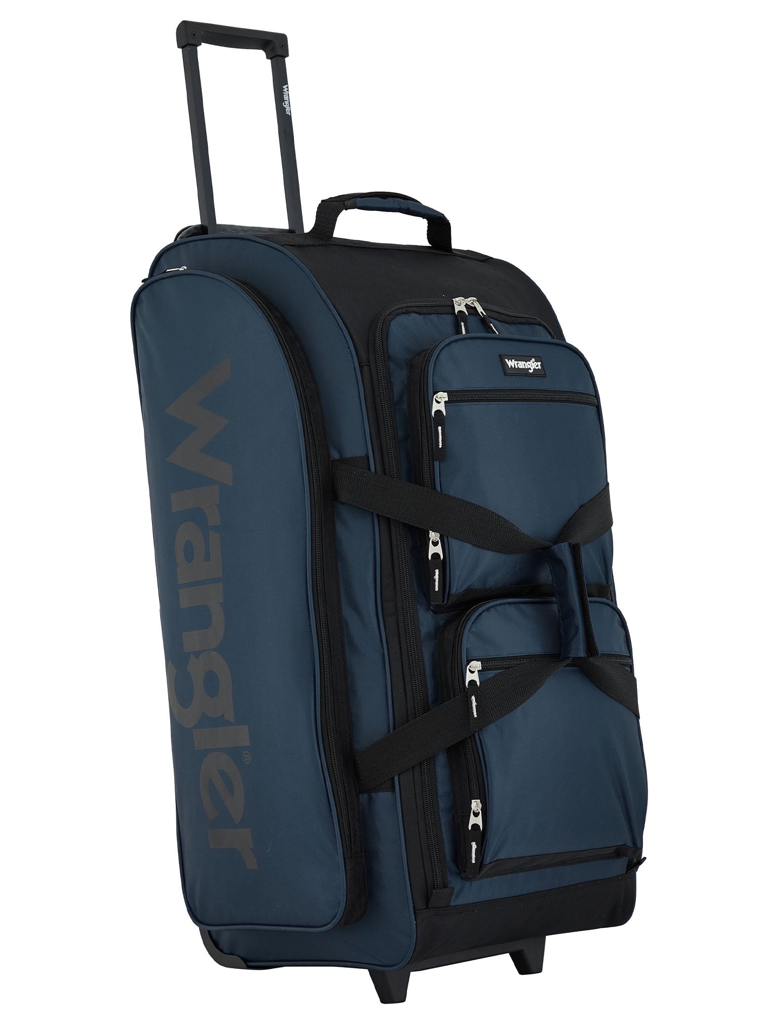 Wrangler 30-inch Large Checked Multi-Pocket Upright Rolling Duffel Bag ...