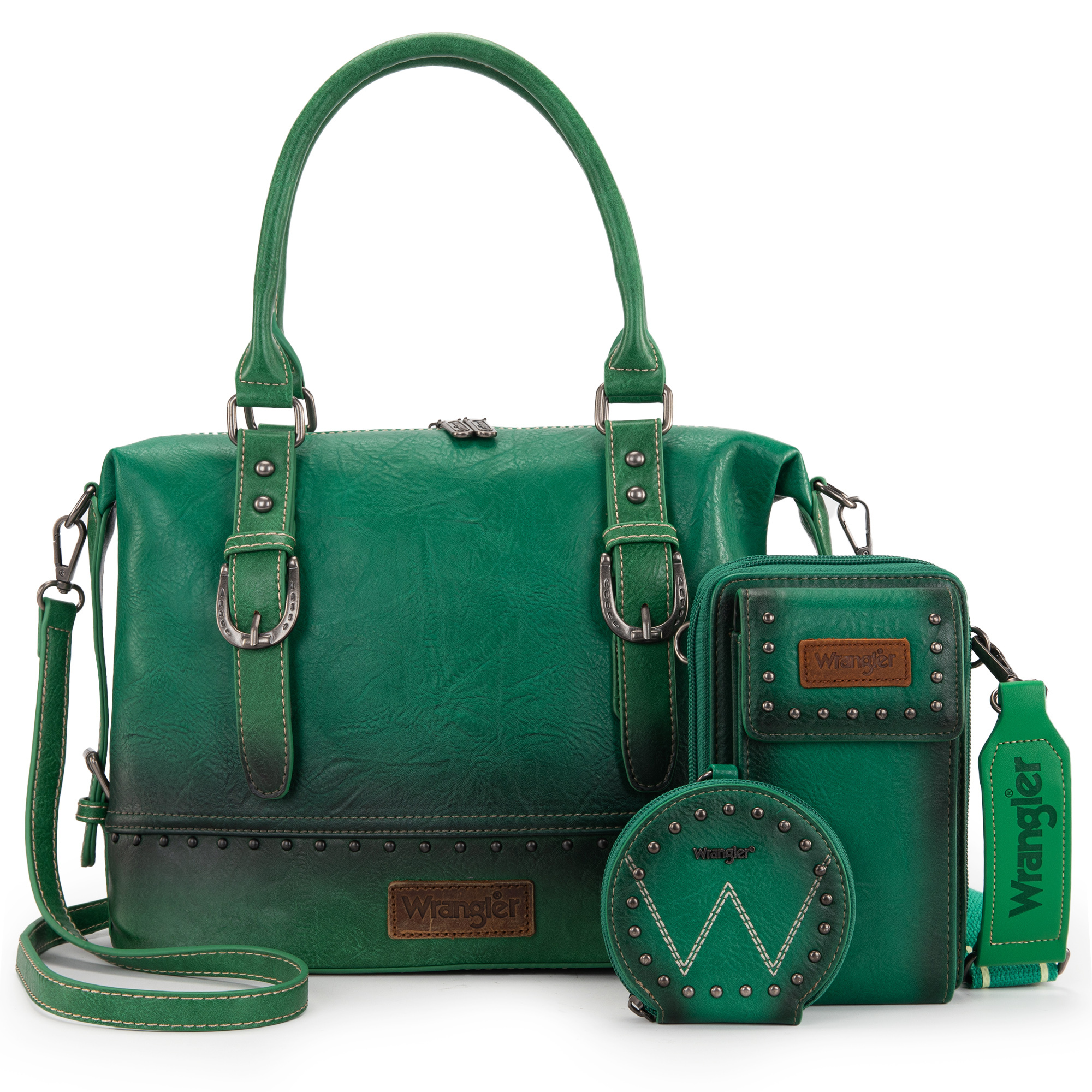 Collections Etc Women's Stylish Double-Handle Zippered 6-Pocket ...