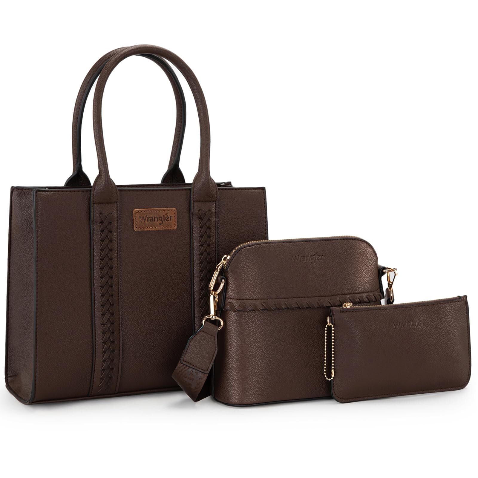Wrangler 3Pcs Handbags Set Tote Bag & Medium Crossbody Purse & Wallet ...