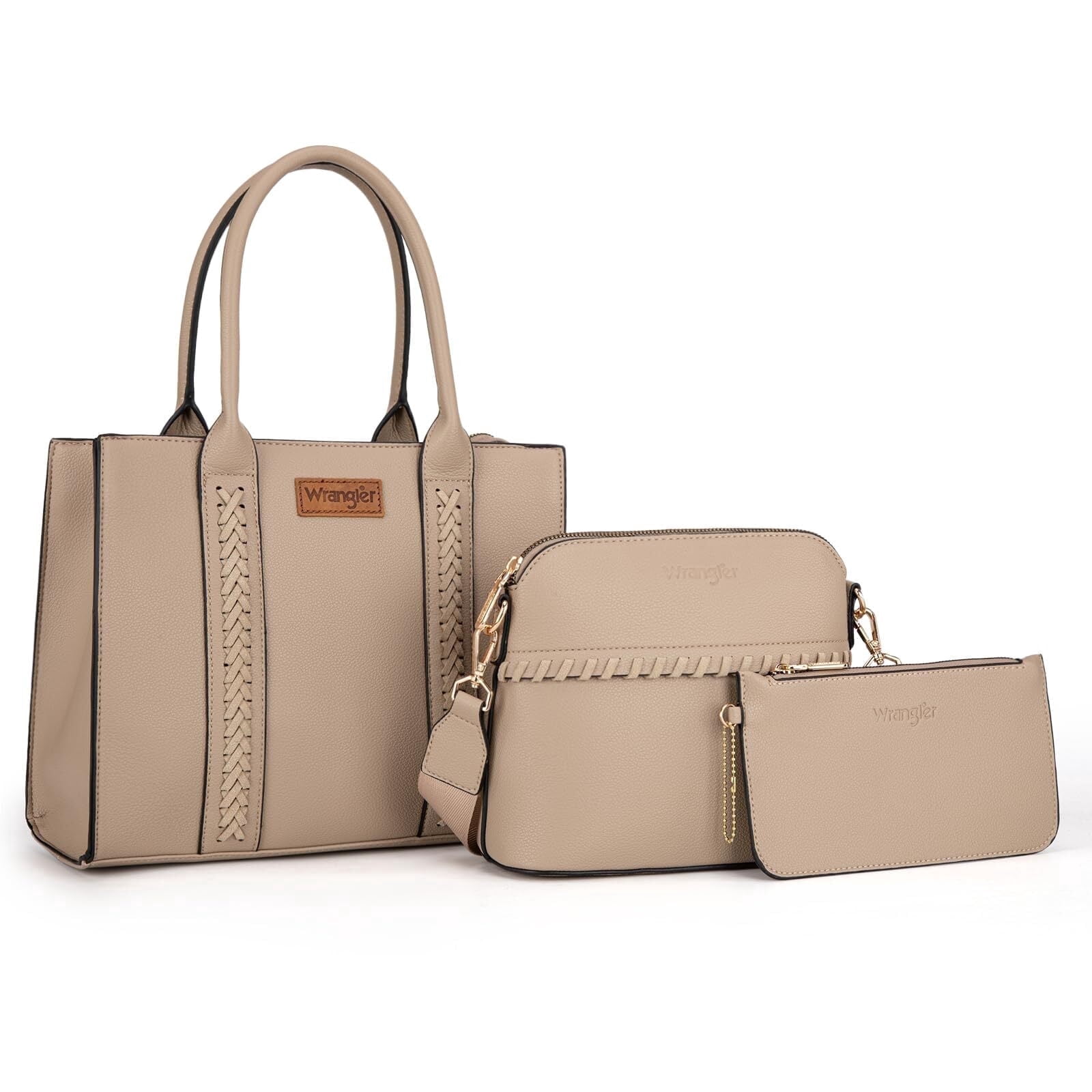Wrangler 3Pcs Handbags Set Tote Bag & Medium Crossbody Purse & Wallet ...
