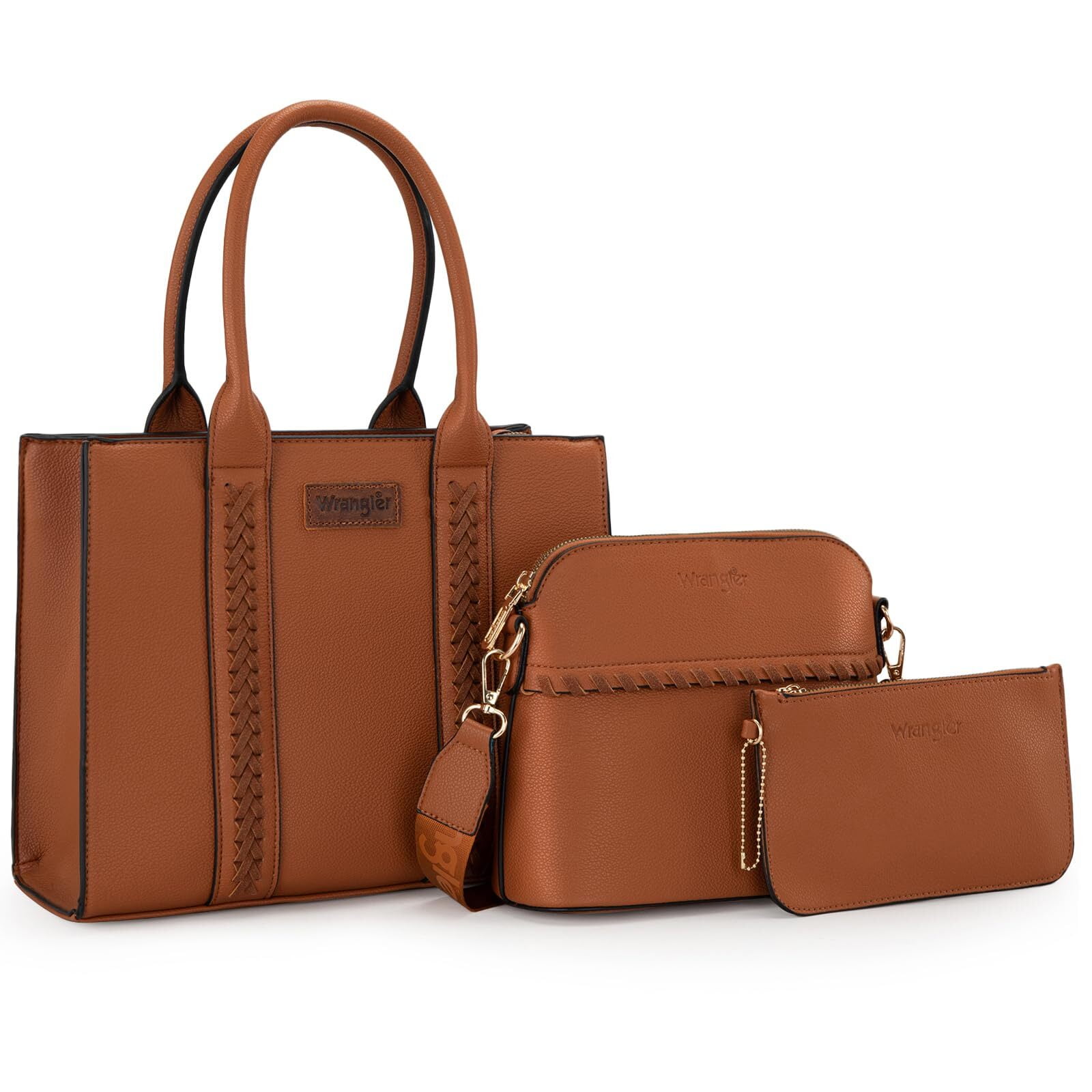Wrangler 3Pcs Handbags Set Tote Bag & Medium Crossbody Purse & Wallet ...