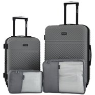Wrangler 4 Piece Rolling Hardside Luggage Set, Red - Walmart.com