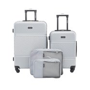 Wrangler 4 Piece Rolling Hardside Luggage Set, Sharkskin - Walmart.com