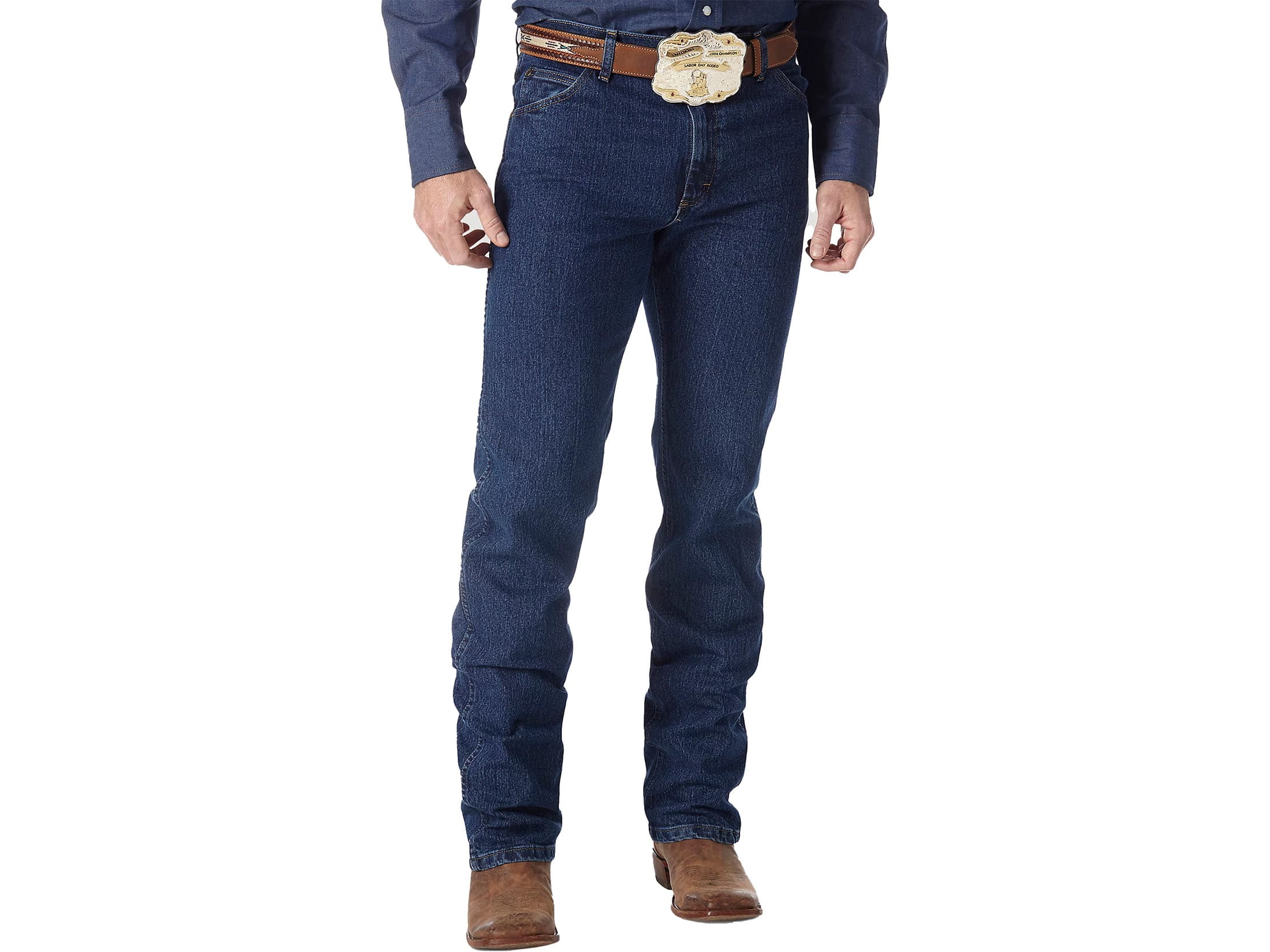 Wrangler 47MACMS Advanced Comfort Jeans Mid Stone Blue 42x32 - Walmart.com