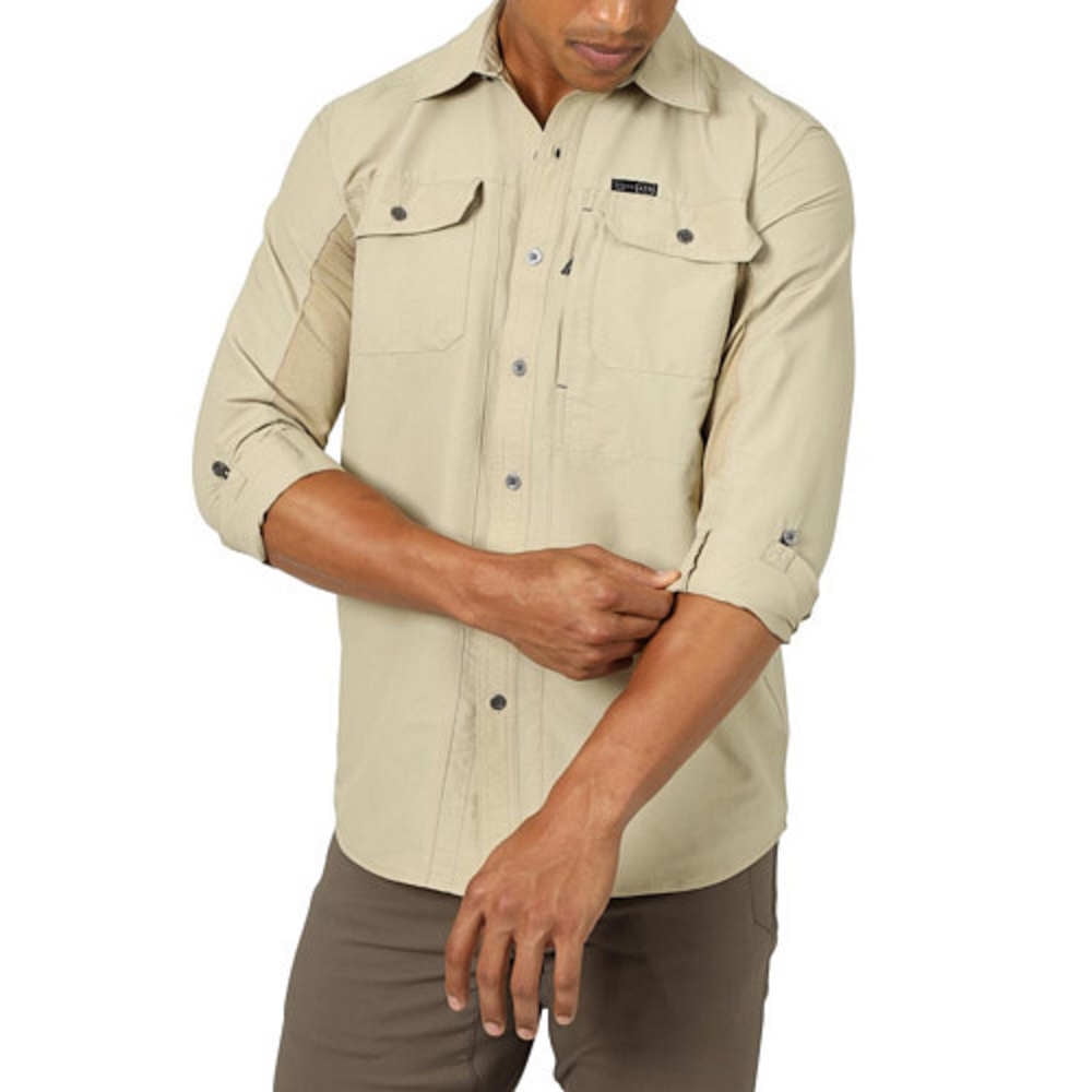 Wrangler® ATG Men's Mixed Material Shirt with UPF 40+ Protection, S-4XL - Walmart.com