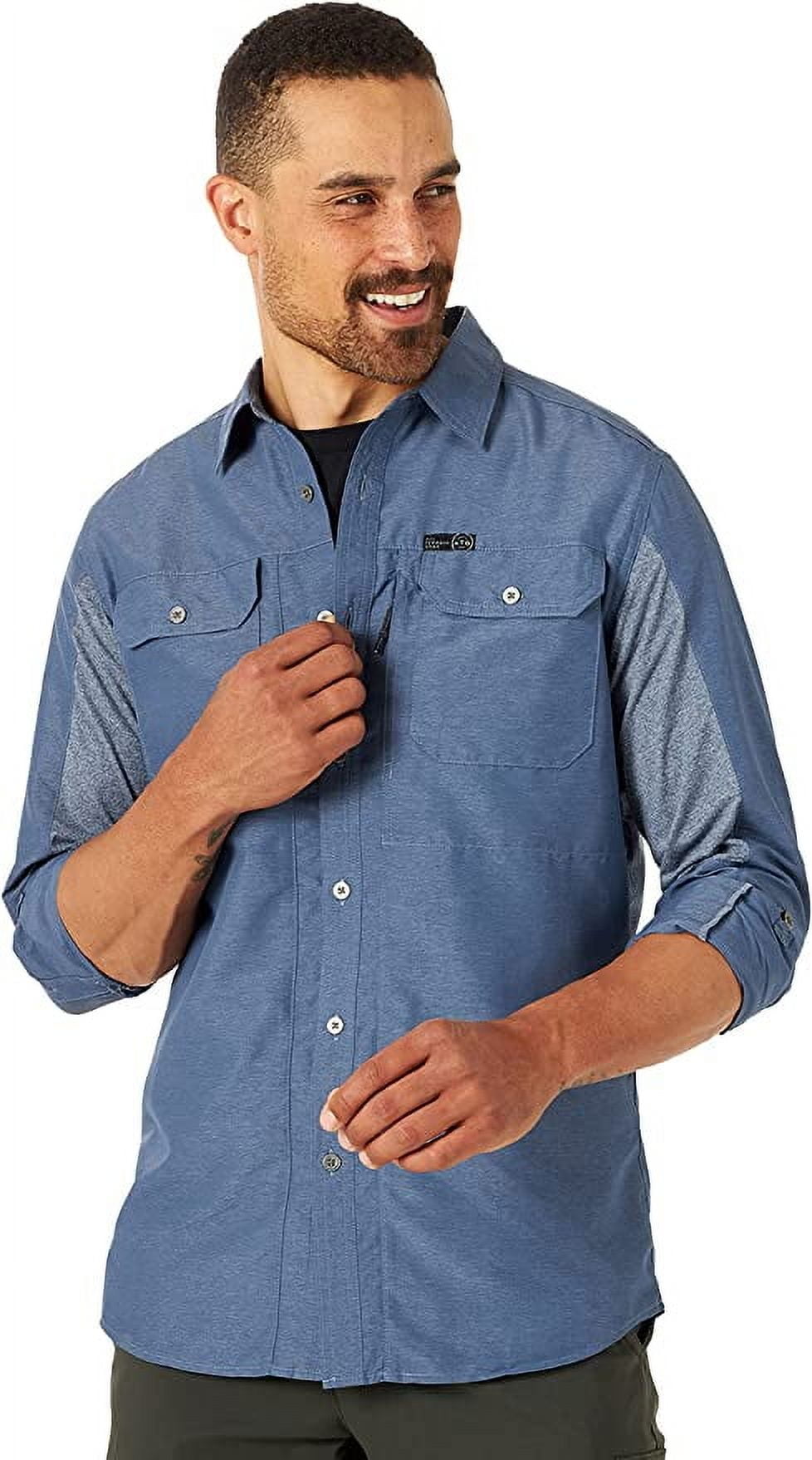 Wrangler® ATG Men's Mixed Material Shirt with UPF 40+ Protection, S-4XL - Walmart.com
