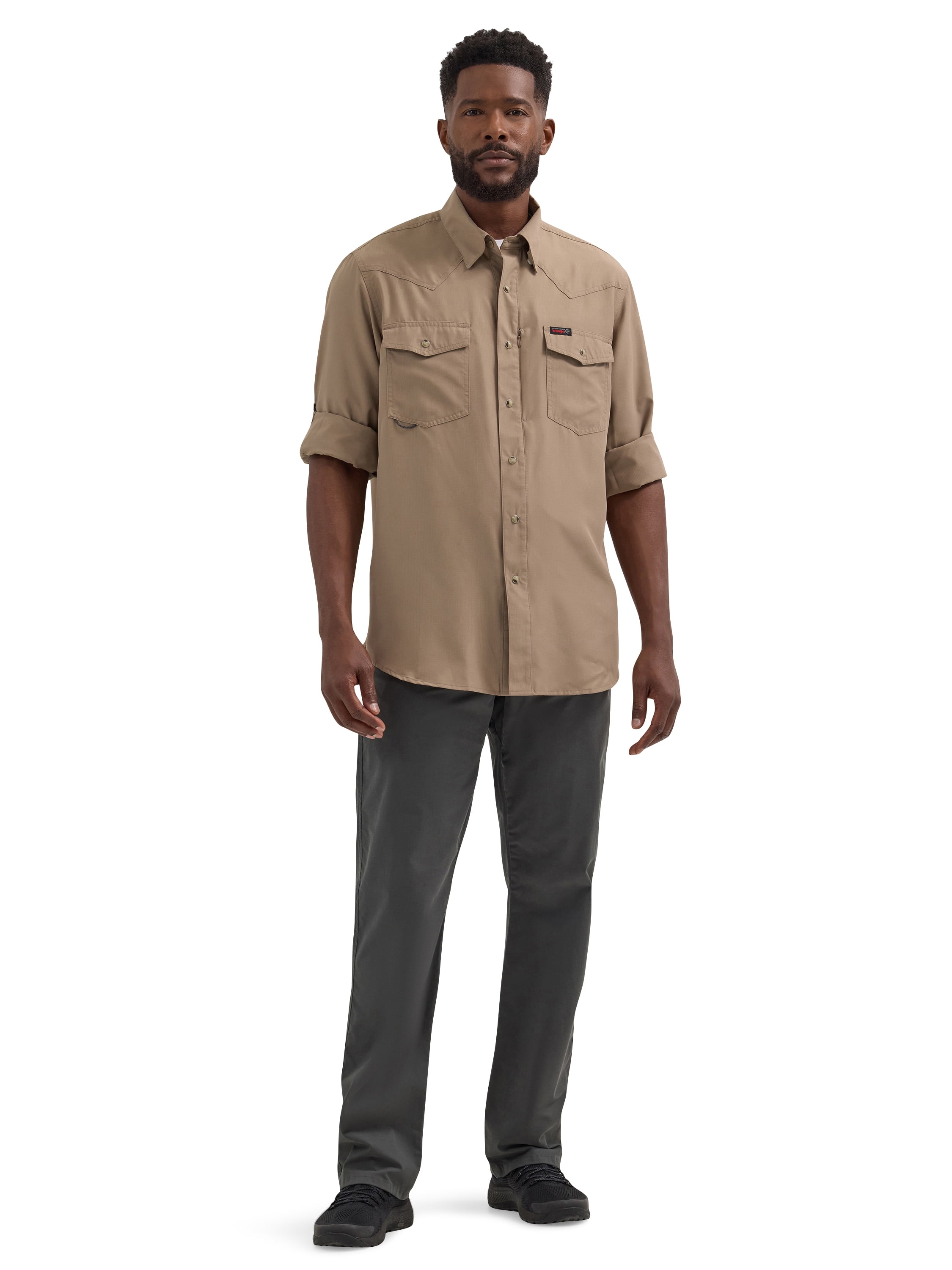 Wrangler® ATG Men's Western Performance Shirt with UPF 40+ Protection ...