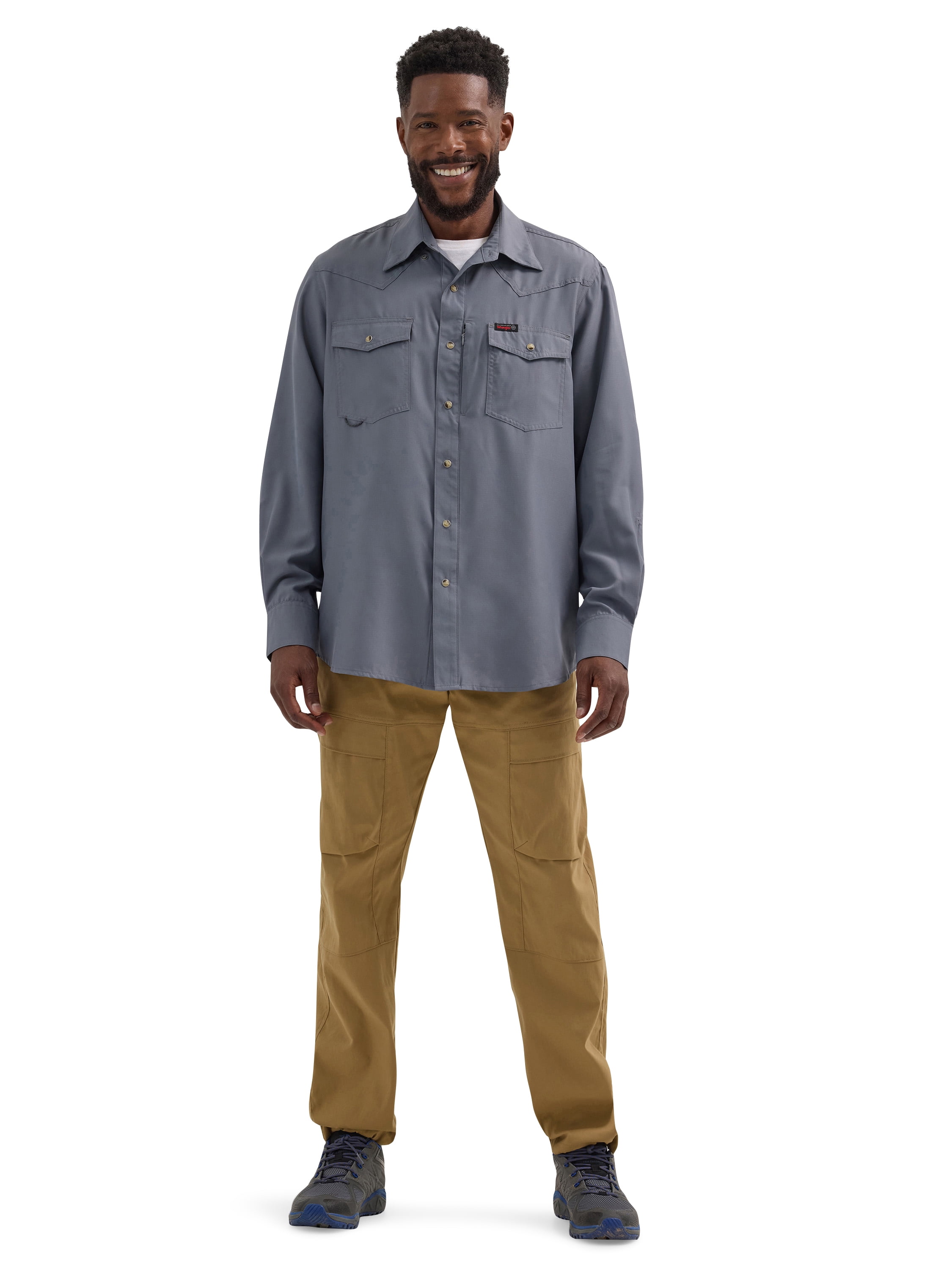 Wrangler ATG men's Western Performance Shirt - UPF Protection - Walmart.com