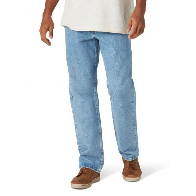 Wrangler Authentics Men's Classic 5-Pocket Relaxed Fit Cotton Jean, Stone Bleach, 38W x 30L ...