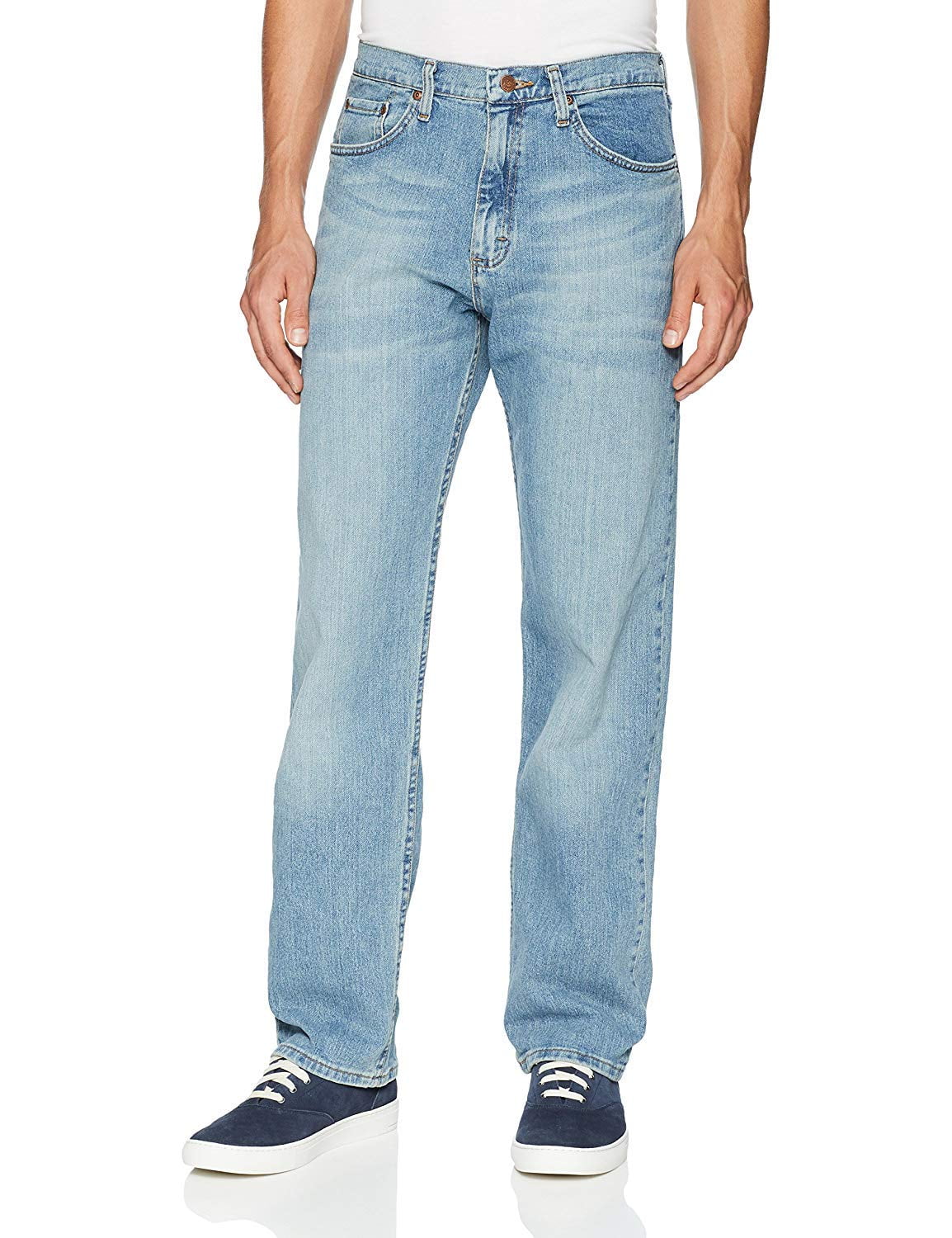 Wrangler Authentics Men's Classic 5-Pocket Relaxed Fit Jean, Bleached ...