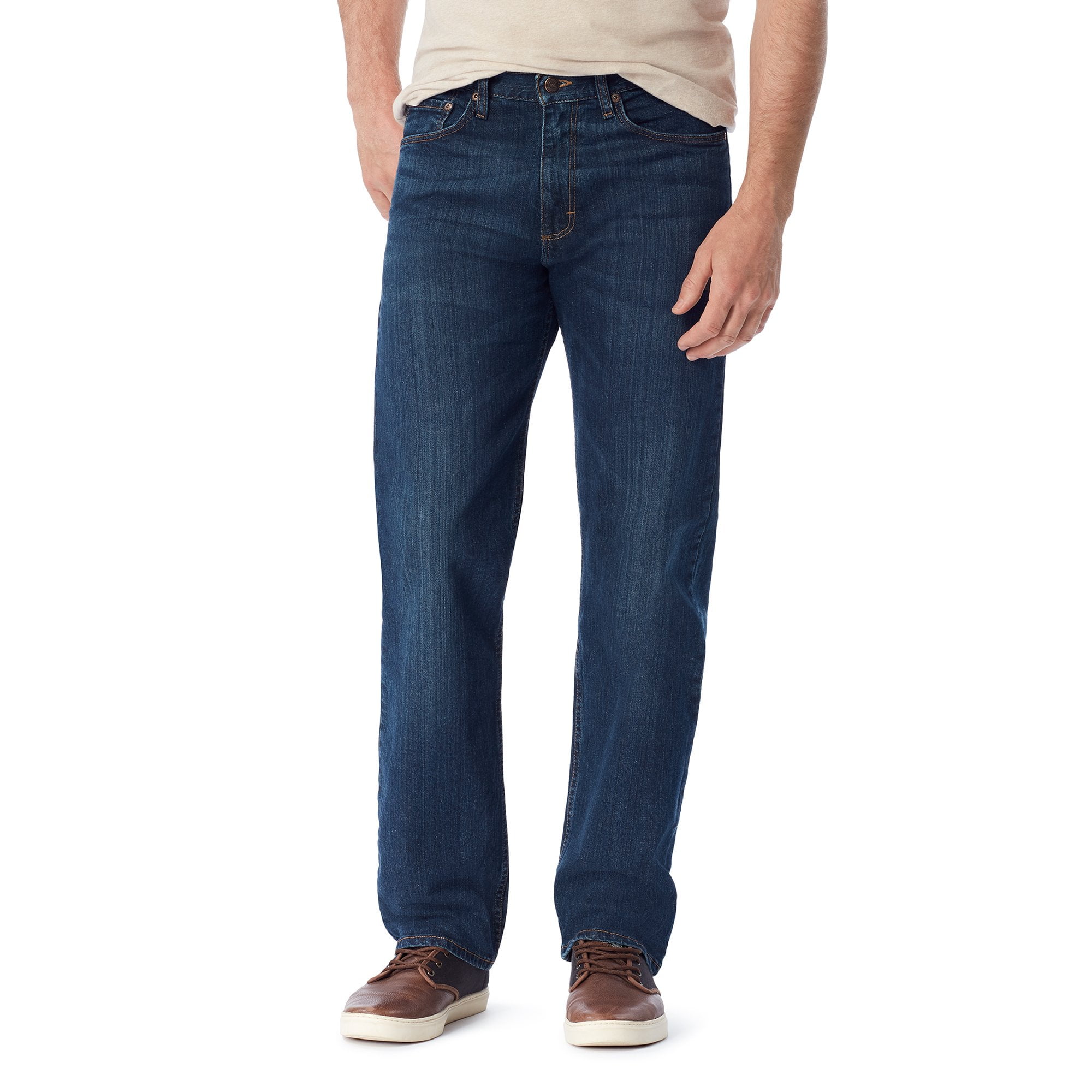 Wrangler Authentics Men's Classic 5-Pocket Relaxed Fit Jean, Flex Dark ...