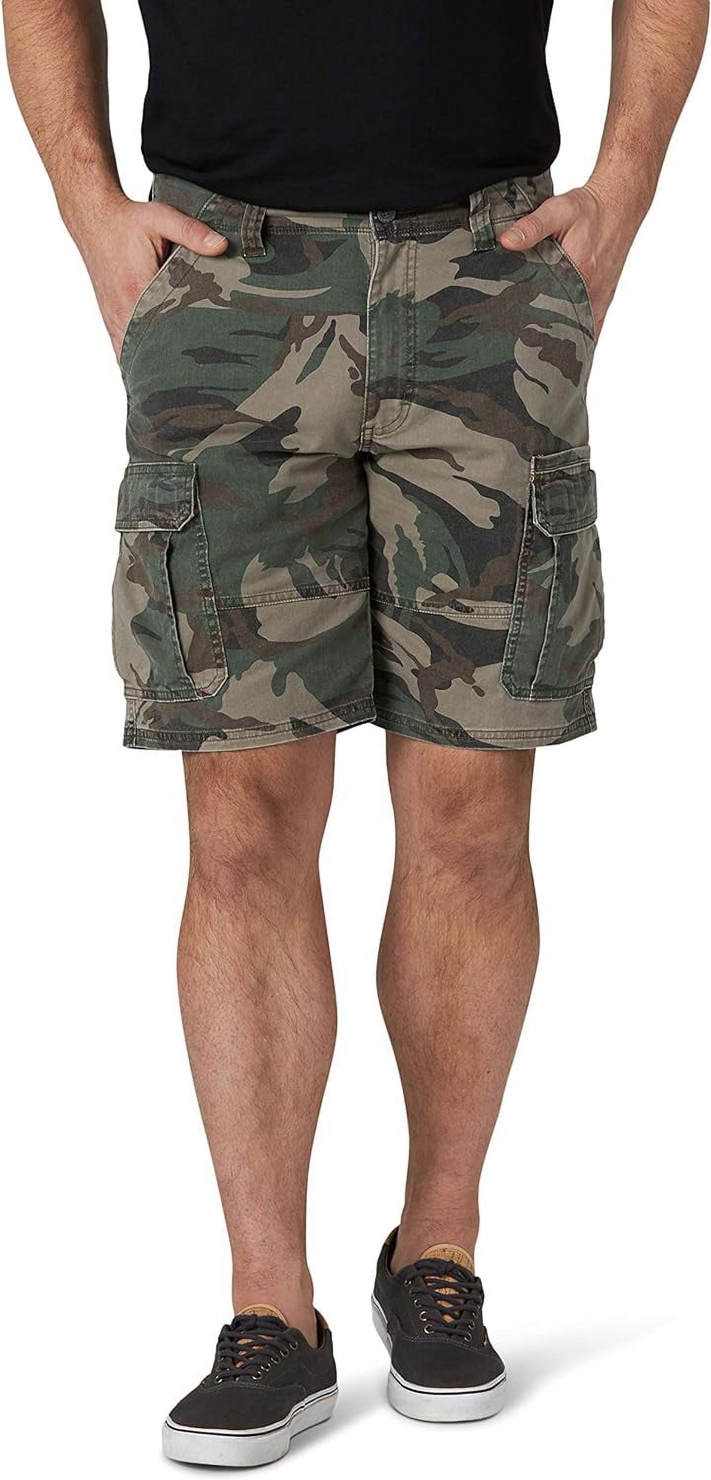 Wrangler Authentics Men's Classic Cargo Stretch Short 33 Green Camo ...