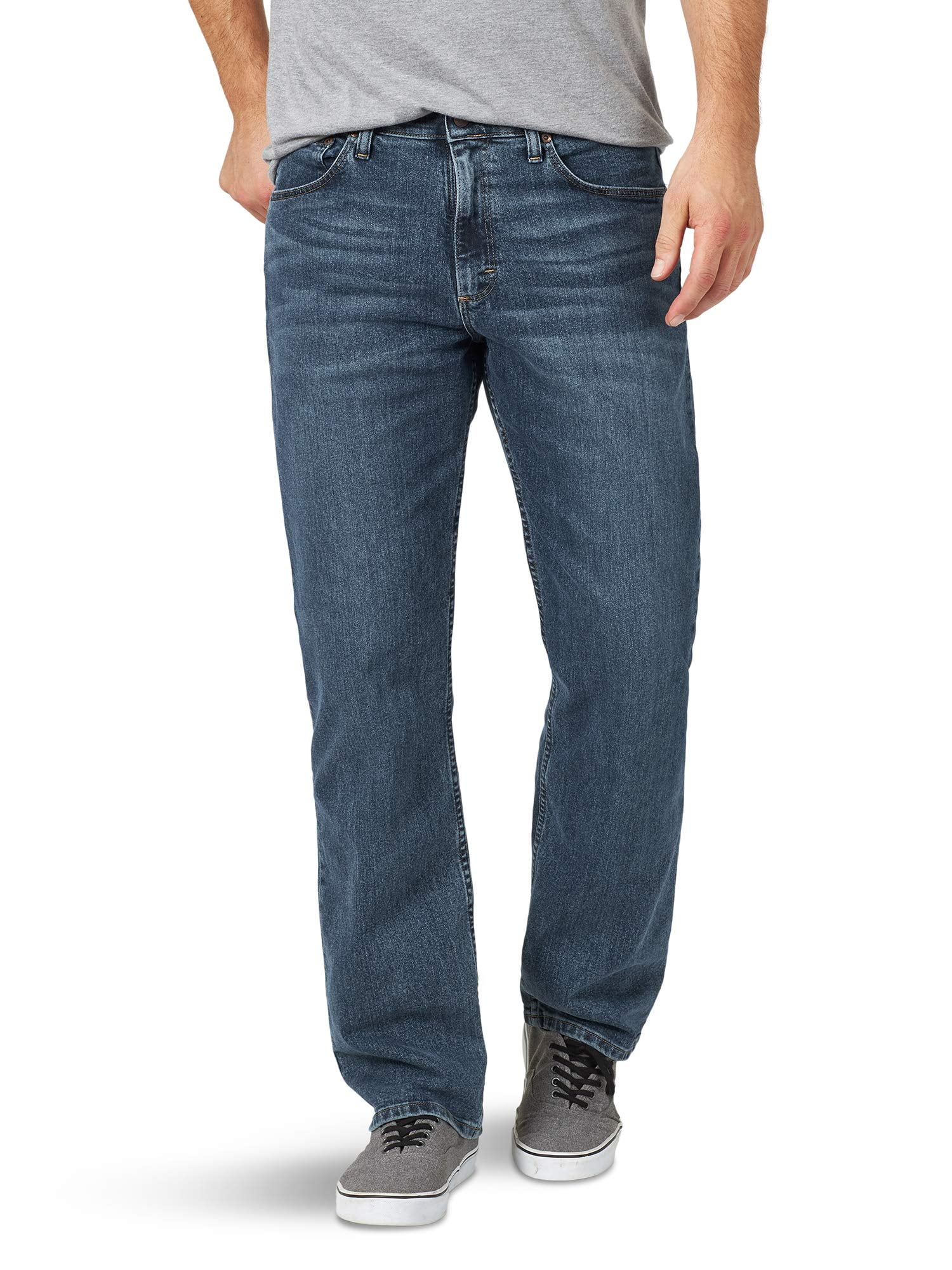 Wrangler Authentics Men's Comfort Flex Waist Relaxed Fit Jean, Smoke ...