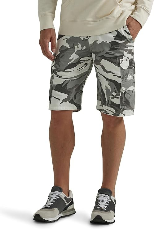 Wrangler Authentics Men's Premium Twill Cargo Short, White Camo, Size ...