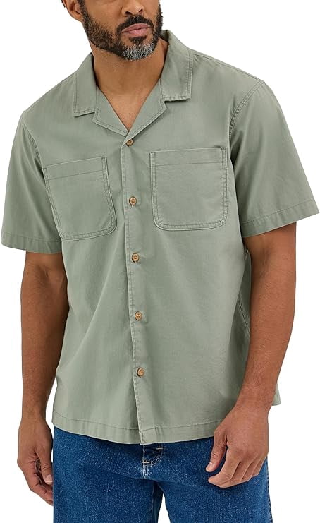 Wrangler Authentics Men's Short Sleeve Camp Shirt - Walmart.com
