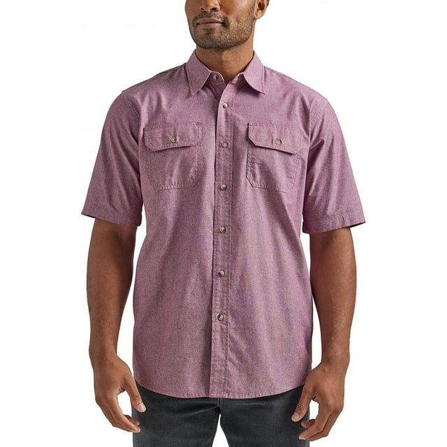 Wrangler Authentics mens Short Sleeve Classic Woven Button Down Shirt ...
