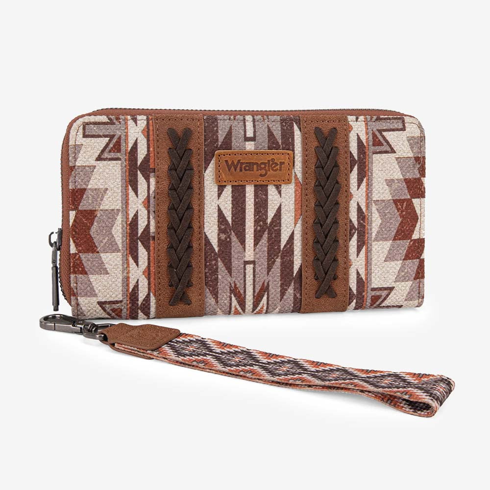 Wrangler Ladies Southwestern Aztec Brown Wallet WG2213-W006BR - Walmart.com