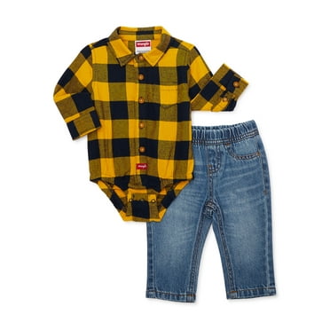 Wrangler Baby Boy Plaid Woven Bodysuit - Walmart.com