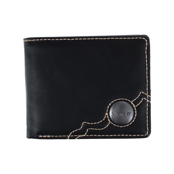 Wrangler Bifold Wallet with Western Stitch Detail (Men) - Walmart.com
