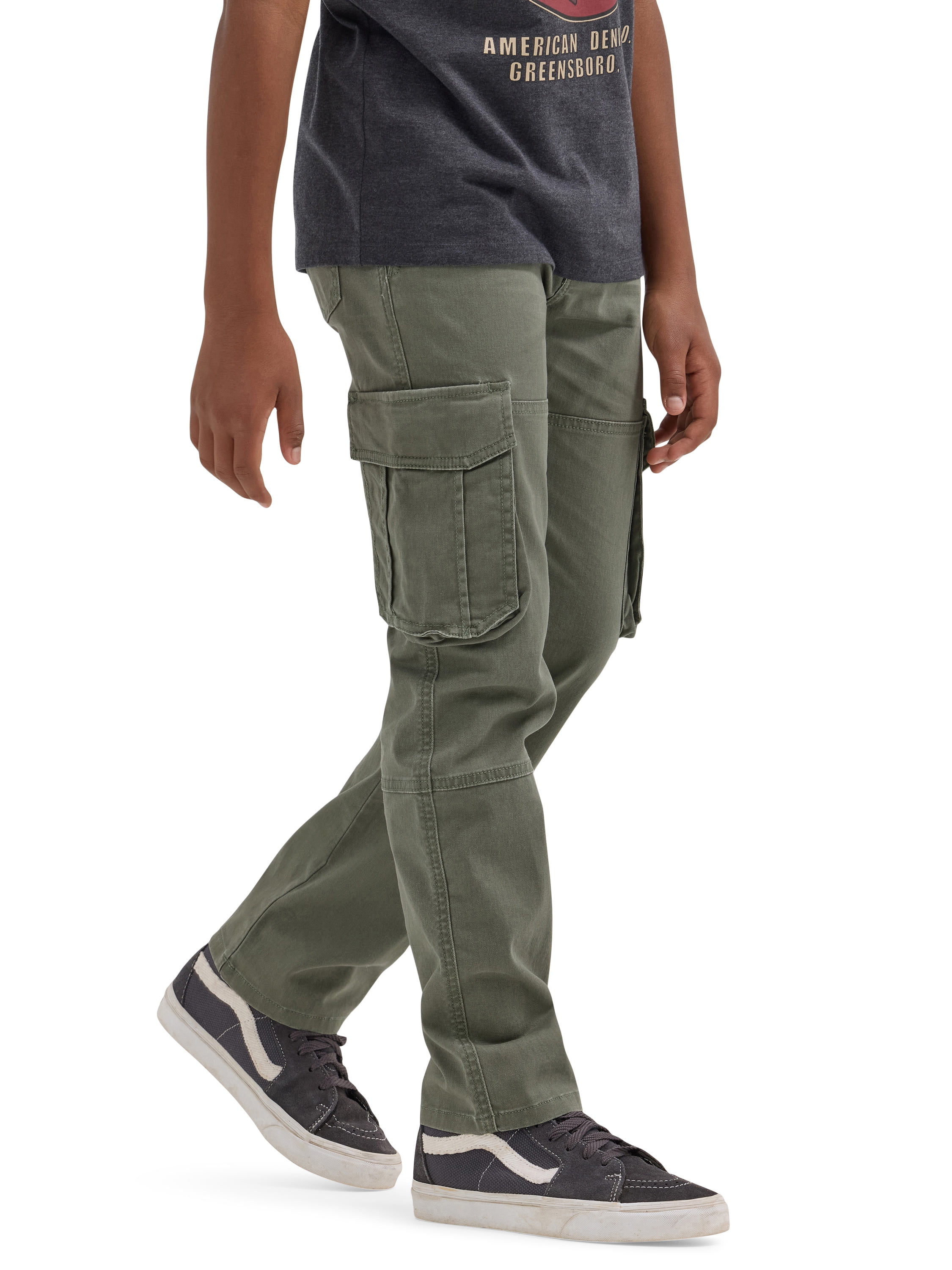 Wrangler Boys' Cargo Pant - Stretch Fabric, Adjustable Waistband ...