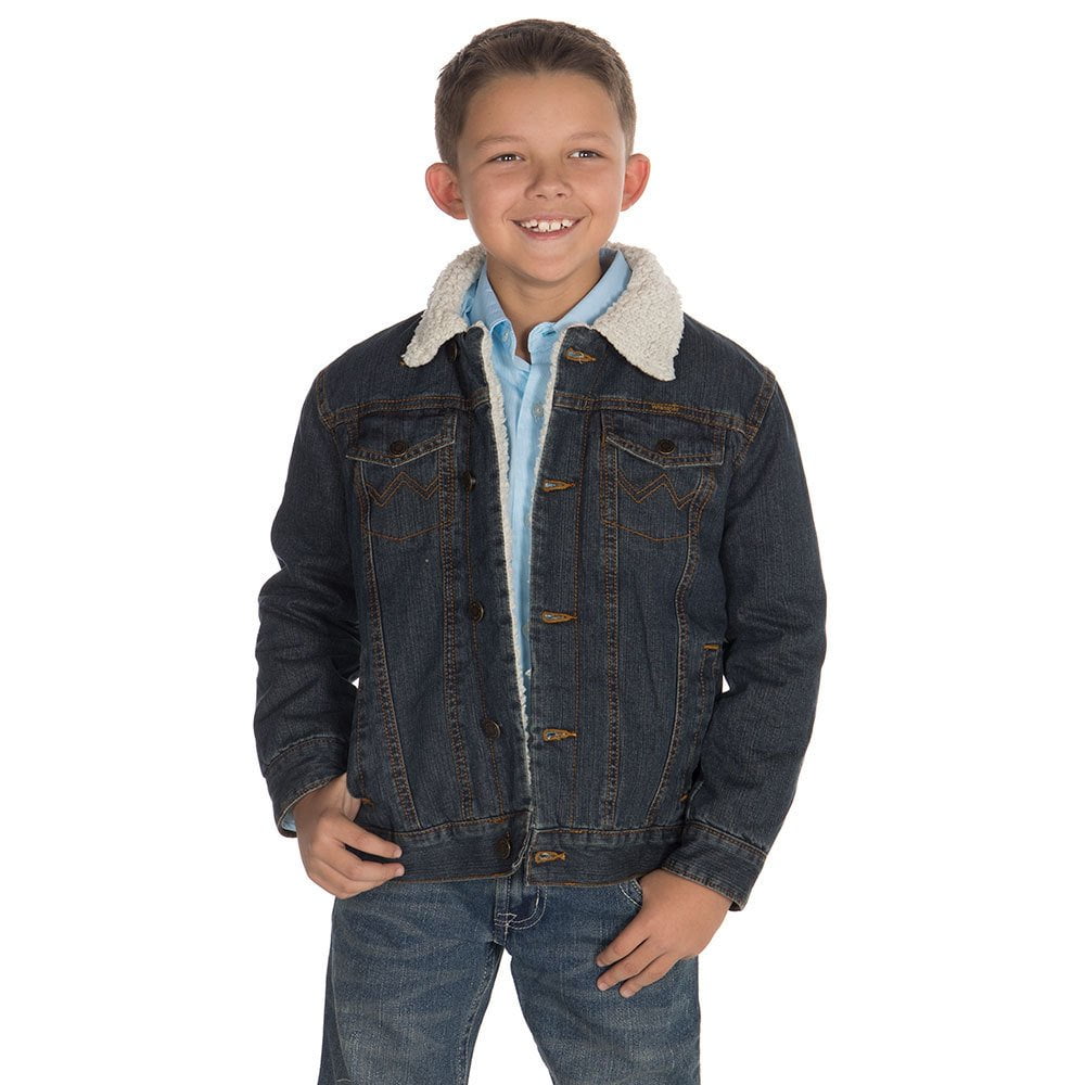 Wrangler Boys Boys Rustic Blue Sherpa Lined Jacket M Denim - Walmart.com