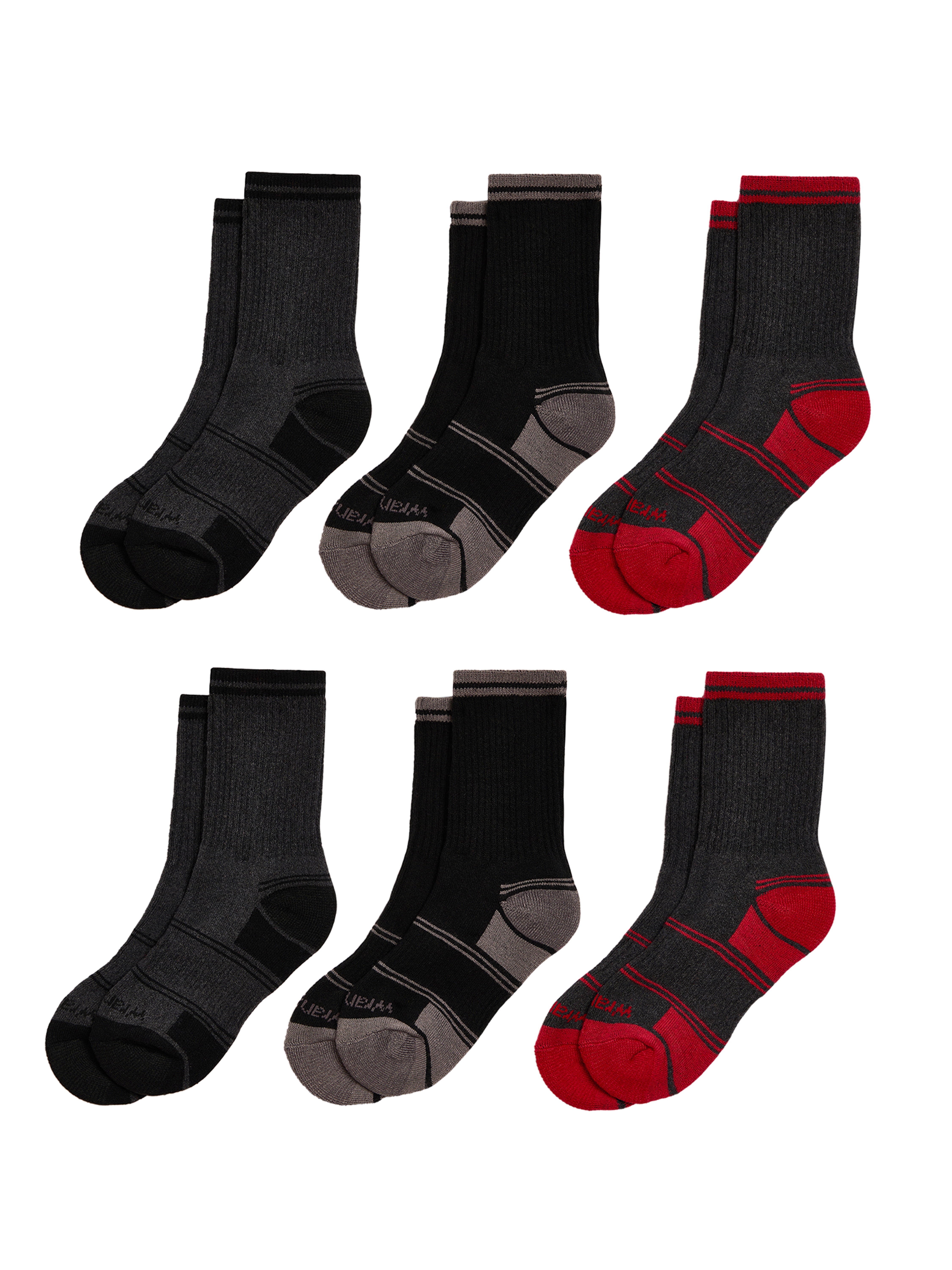 Wrangler Boys' Essentials Cool Comfort Crew Socks, Assorted Cushioned ...