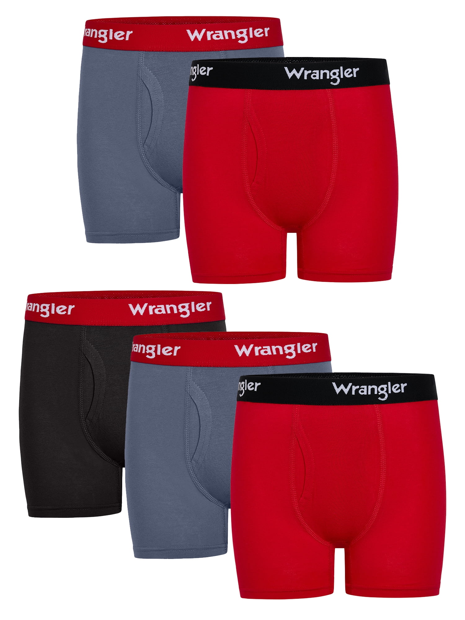 Wrangler Boys' Cotton Boxer Briefs, Soft Boys Underwear w/ 4-Way ...