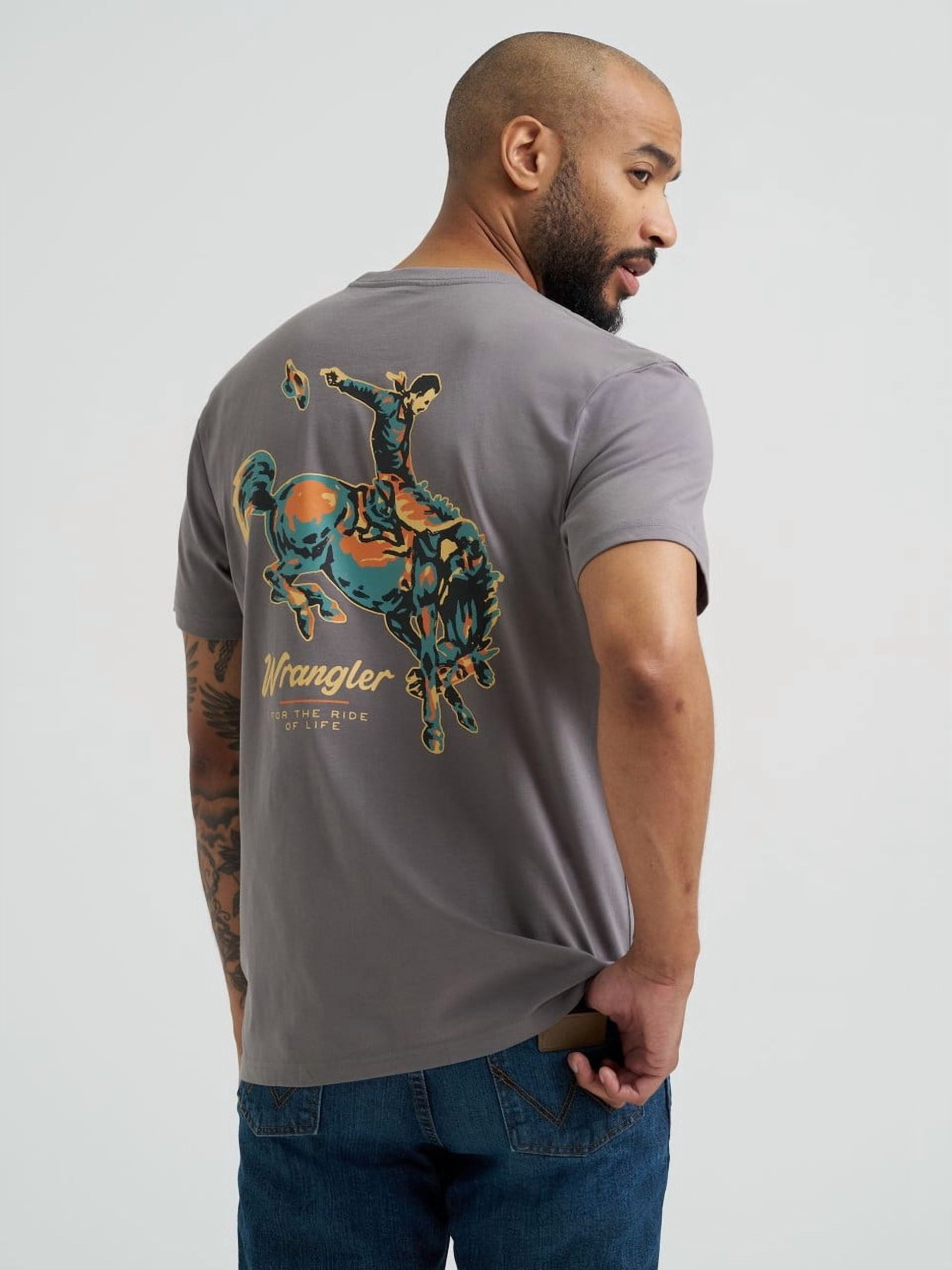Wrangler Bucking Cowboy Quiet Shade - Mens Tee - 112368627 - Walmart.com