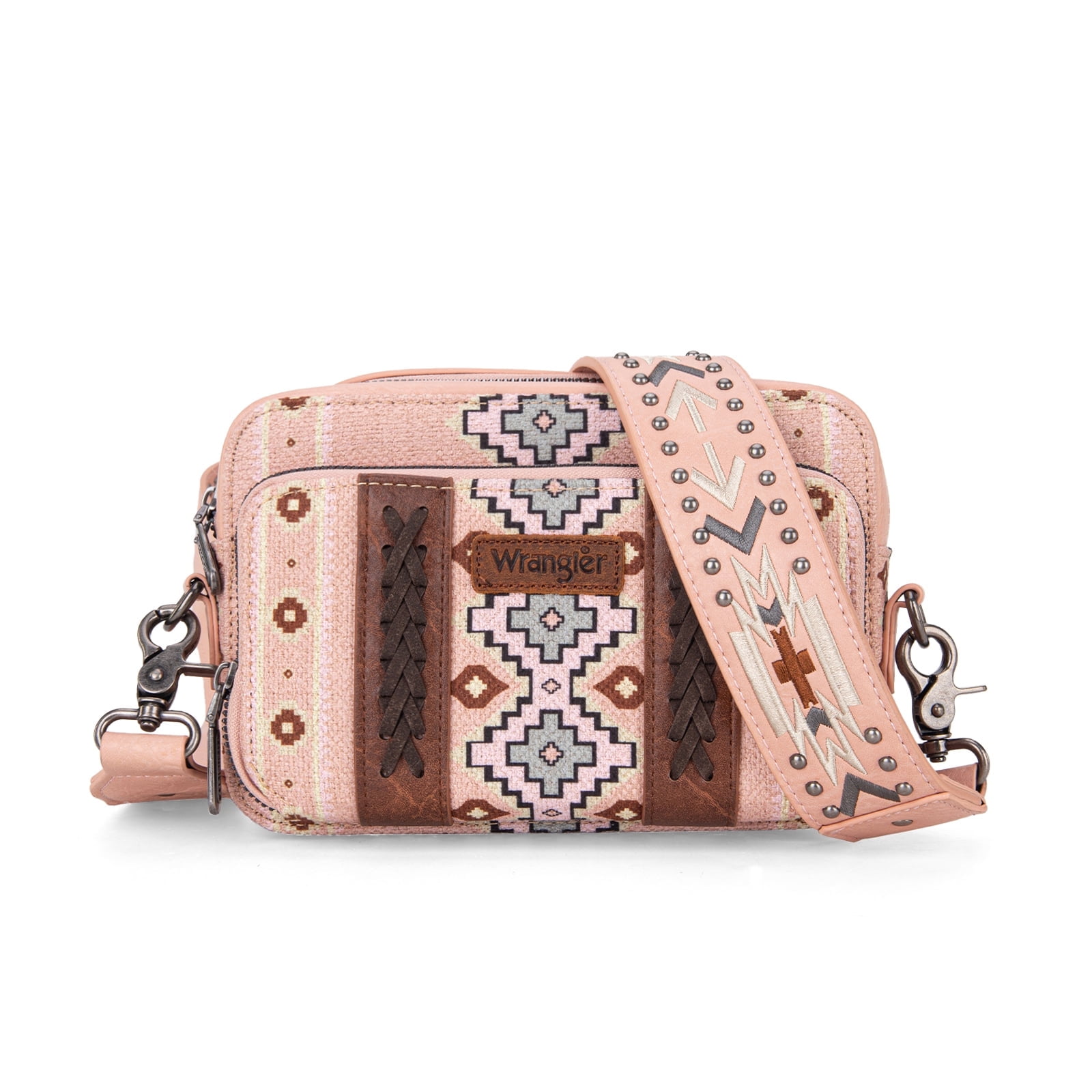 Wrangler Crossbody Bag for Women Boho Aztec Small Multi Pocket ...
