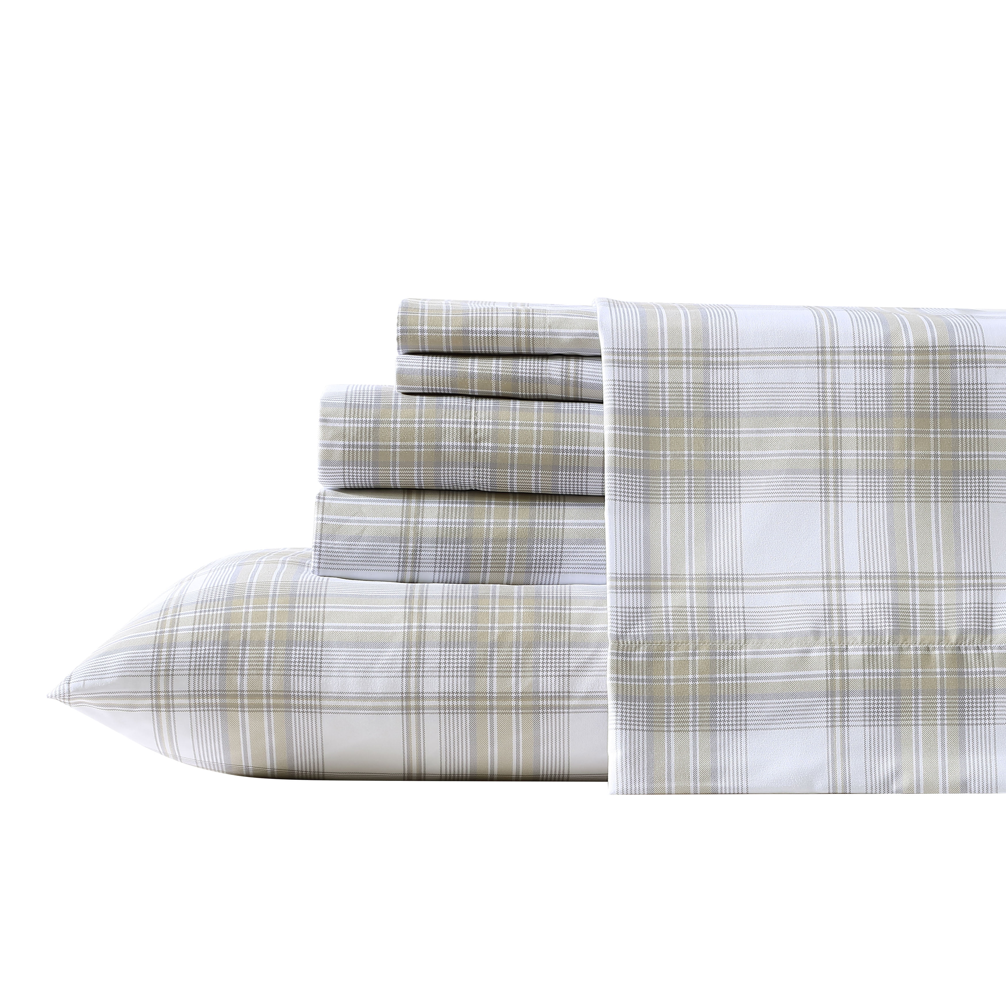 Wrangler Dayton Valley Plaid Microfiber Beige 4 Piece Sheet Set-Queen ...