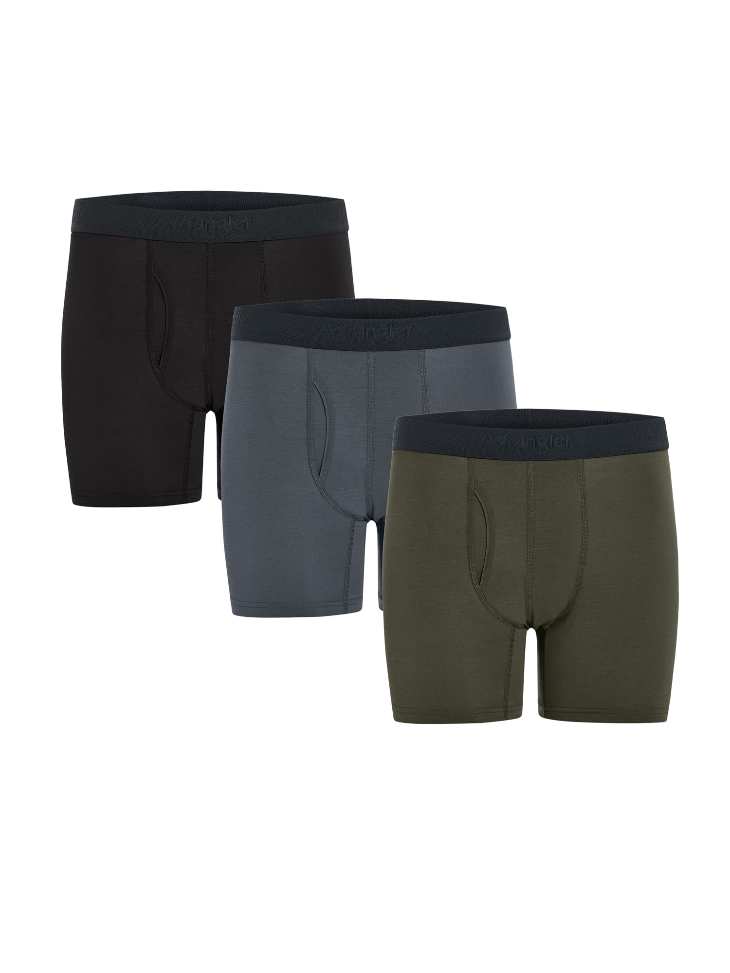 Wrangler Dry Flex 6" Wool Boxer Brief Men's Underwear, 2XL, Black ...