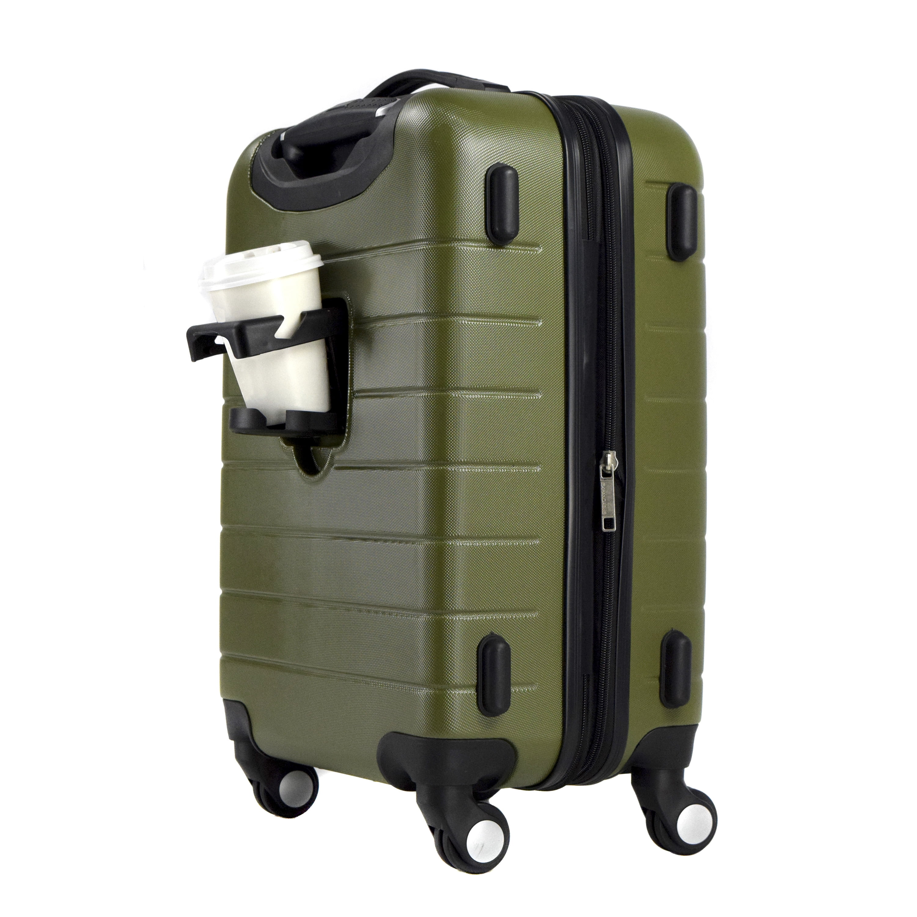 Wrangler Expandable Spinner Rolling Carry-on with 3-In-1 Cup Holder ...