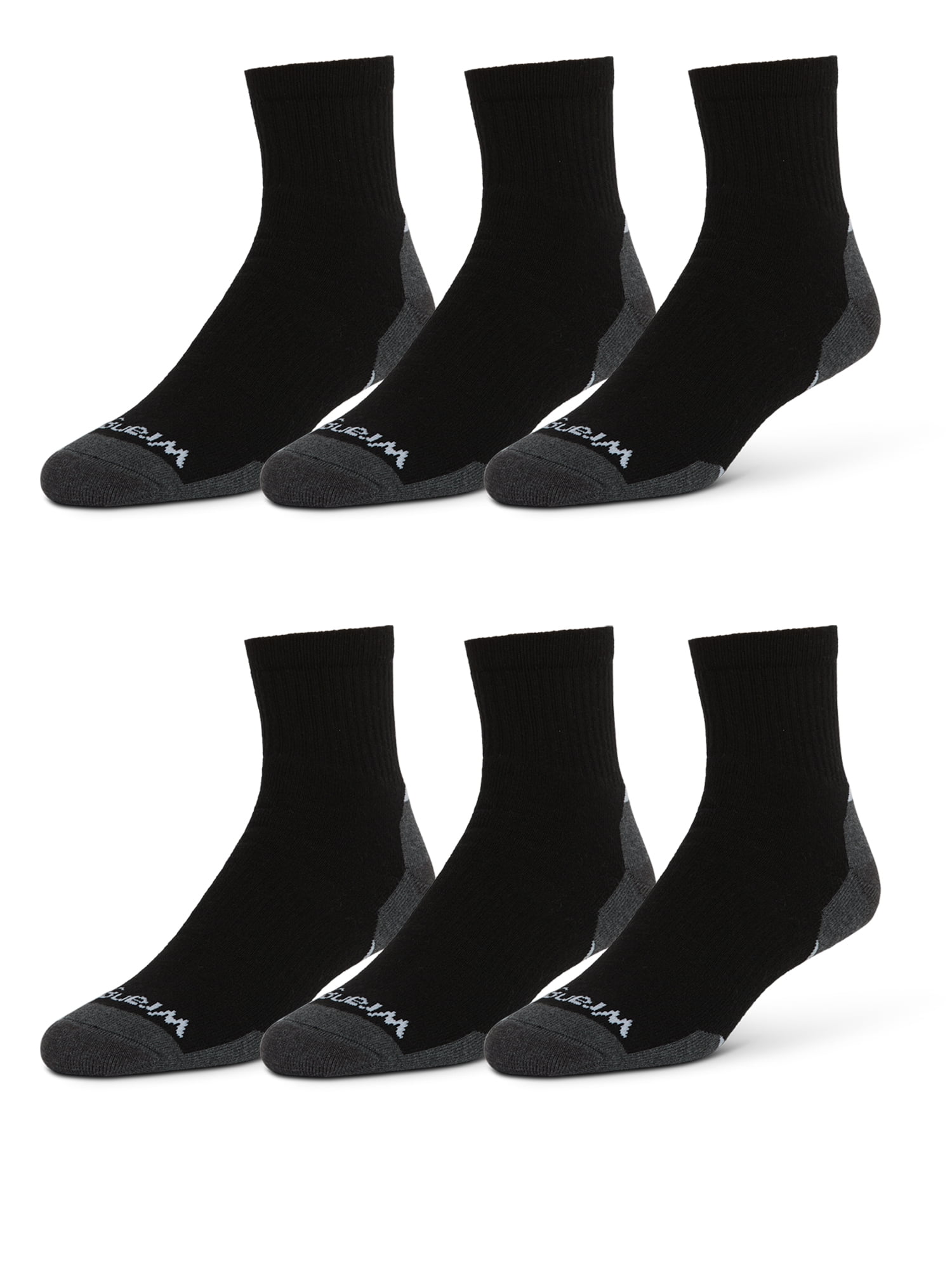 Wrangler Essential Cool Comfort Men’s Quarter Socks, Full-Cushion Crew ...