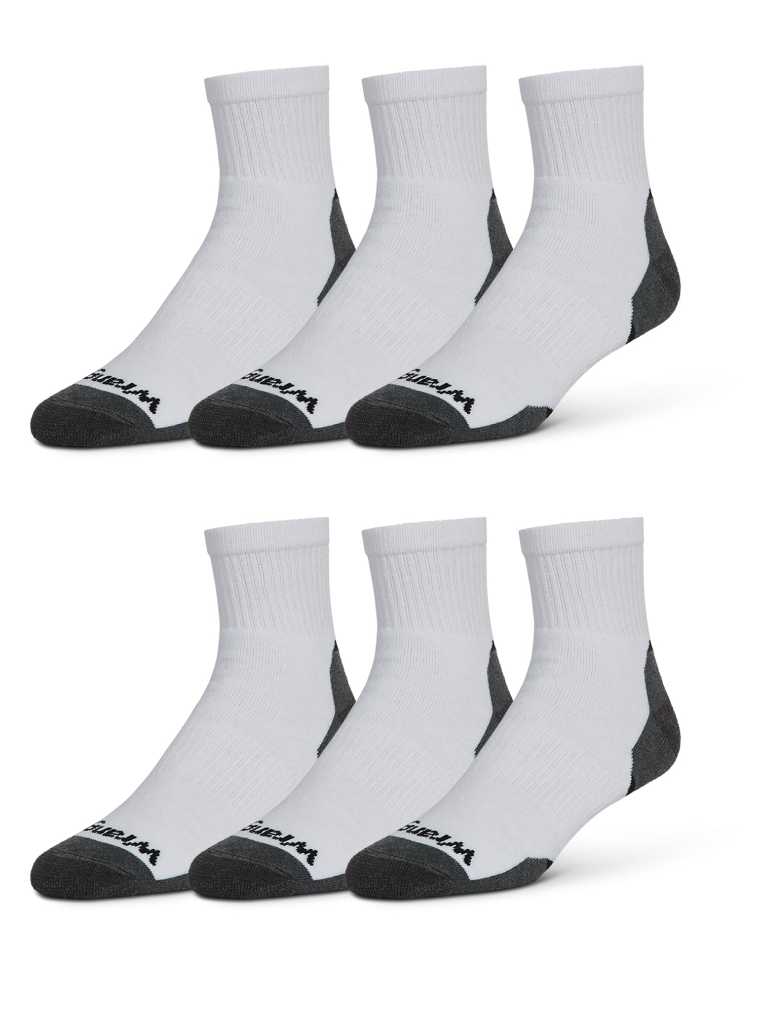 Wrangler Men's Quarter Socks, Full-Cushion Foot, Moisture-Wicking, White, 6-Pack - Walmart.com
