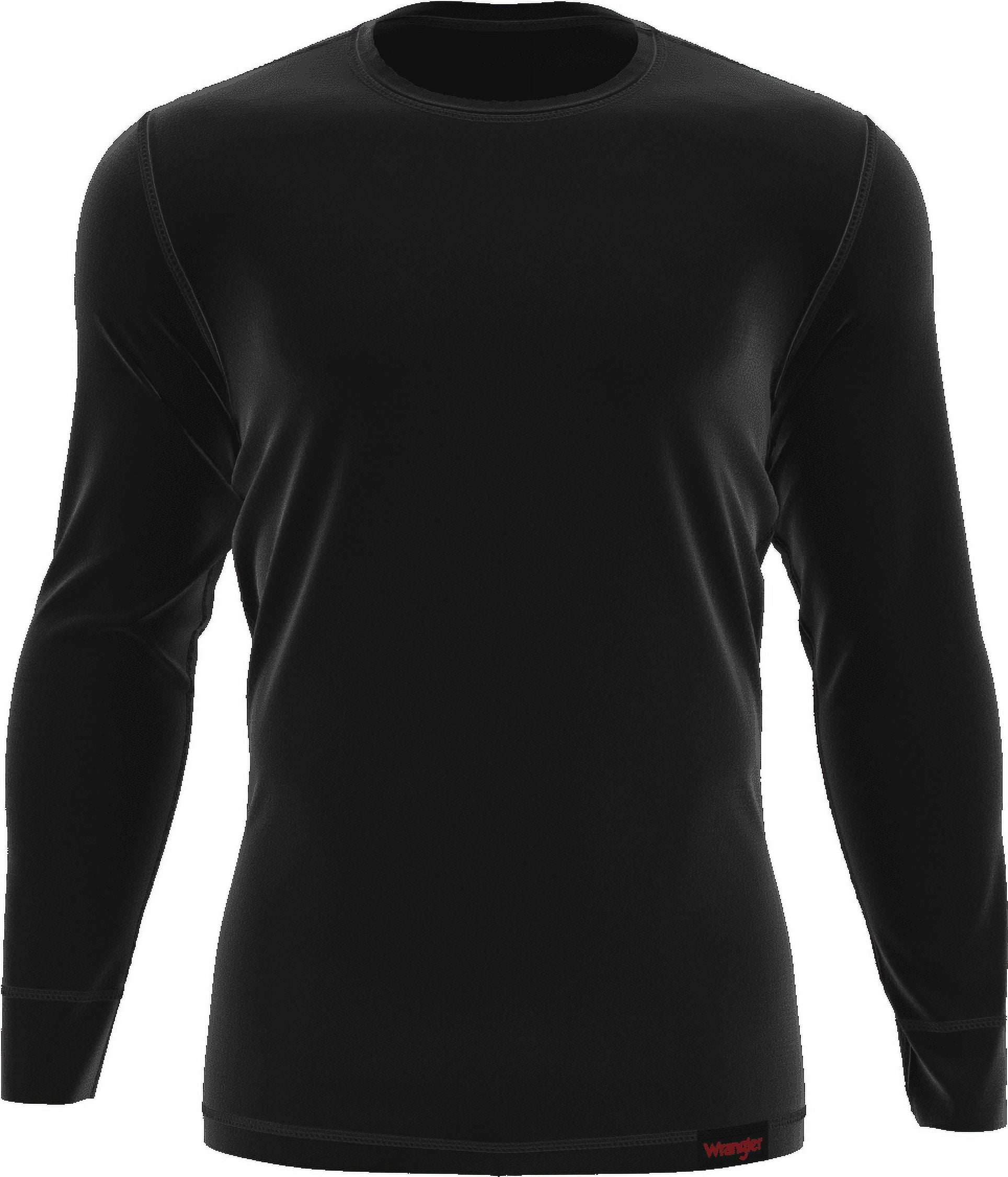 Wrangler Men's 2XL Black Thermal Base Layer Top, Stretch Long Sleeve ...