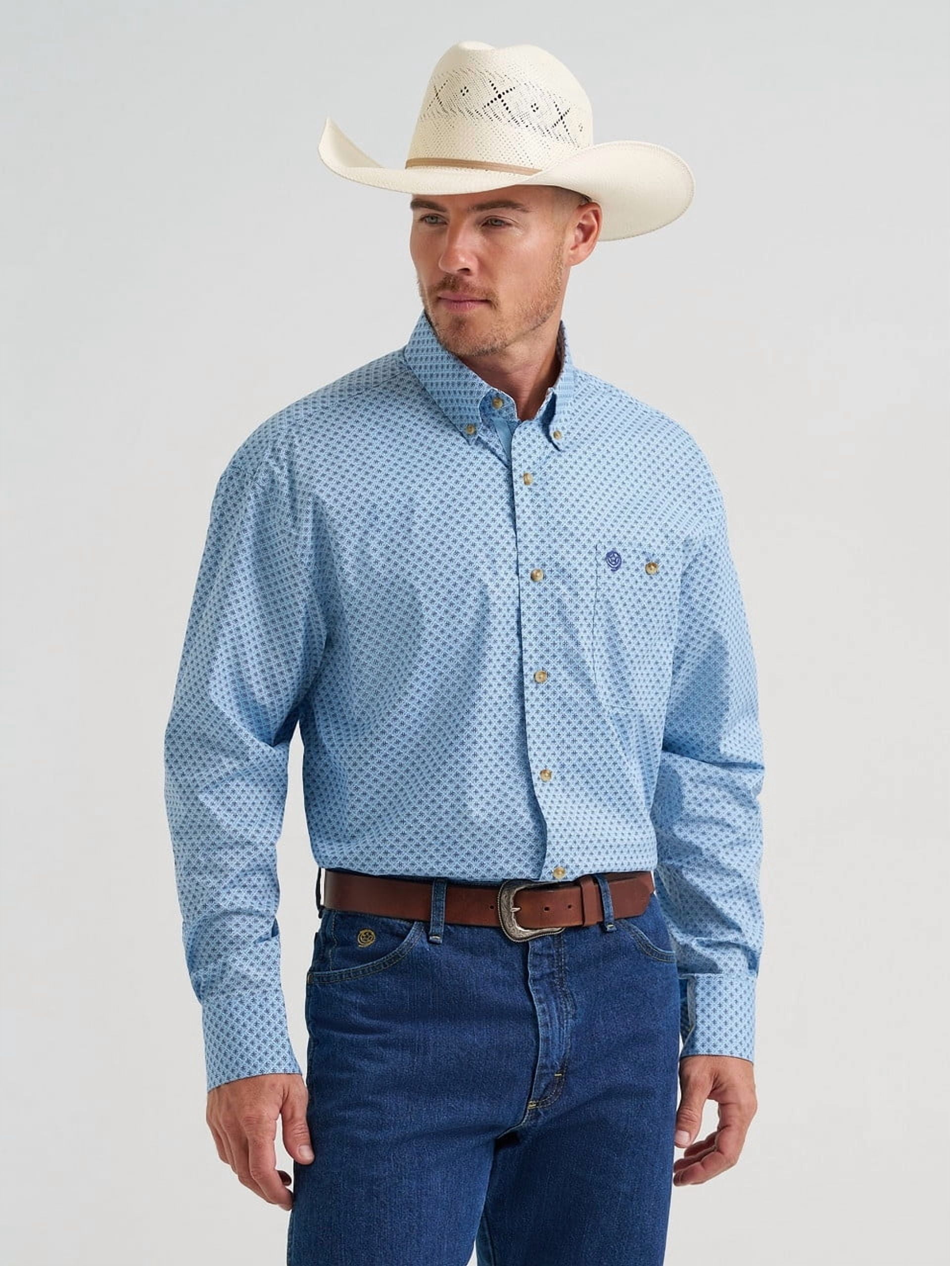 Wrangler George Strait Baby Blue Cross - Mens Shirt - 112374582 ...