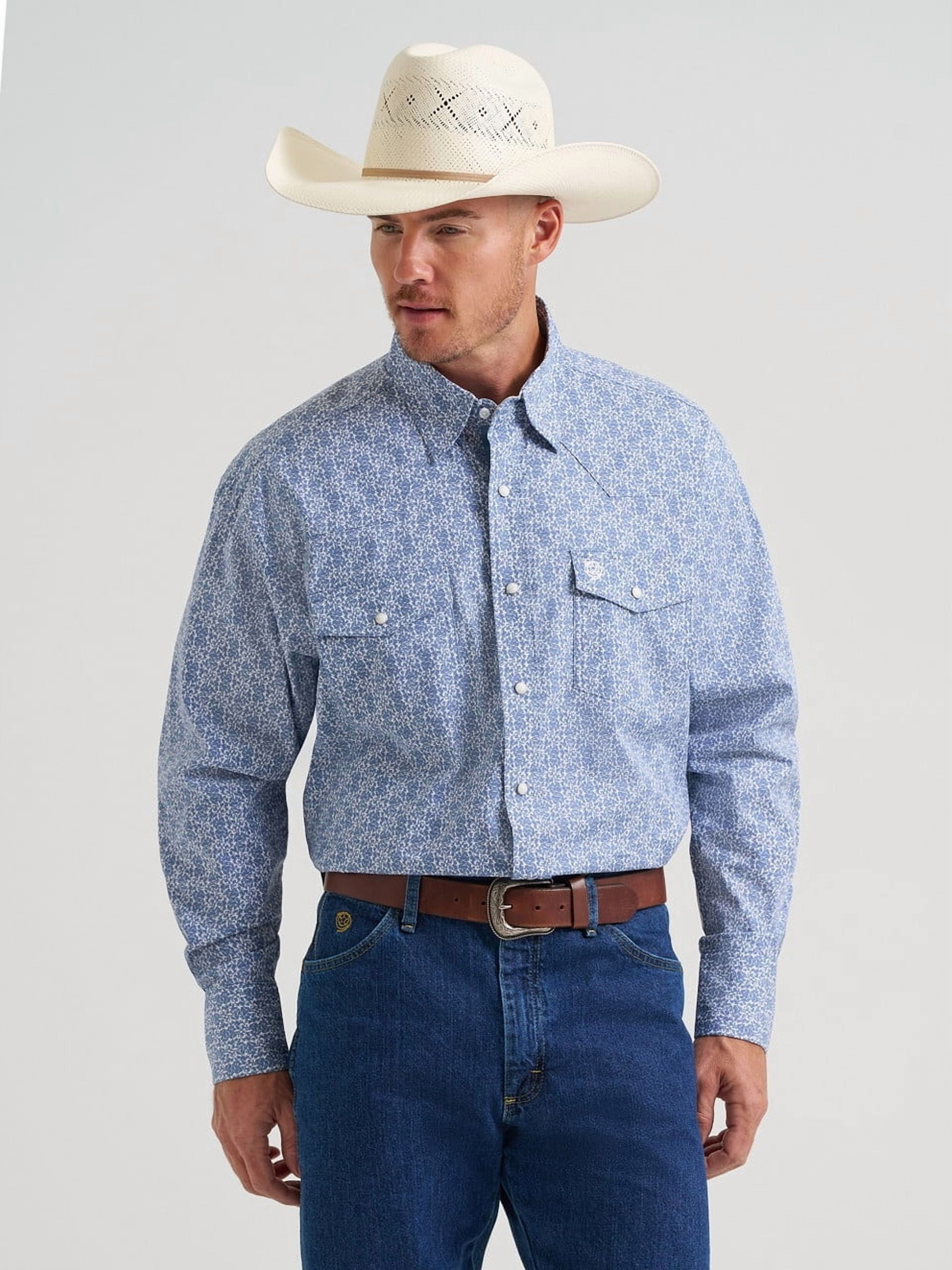 Wrangler George Strait Blue Print - Mens Shirt - 112374584 - Walmart.com