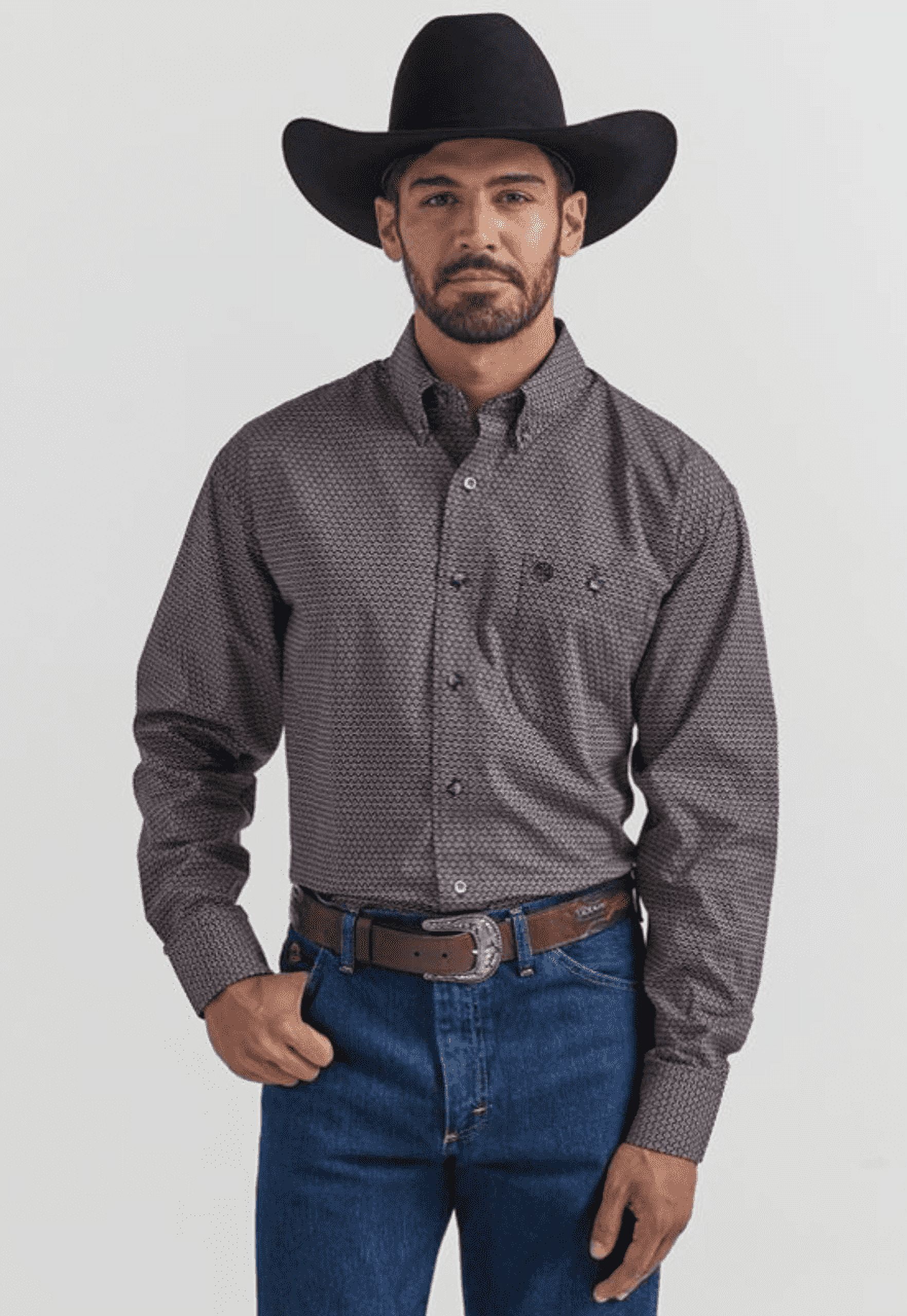 Wrangler Men's George Strait By Geo Print Long Sleeve Button-Down Shirt ...