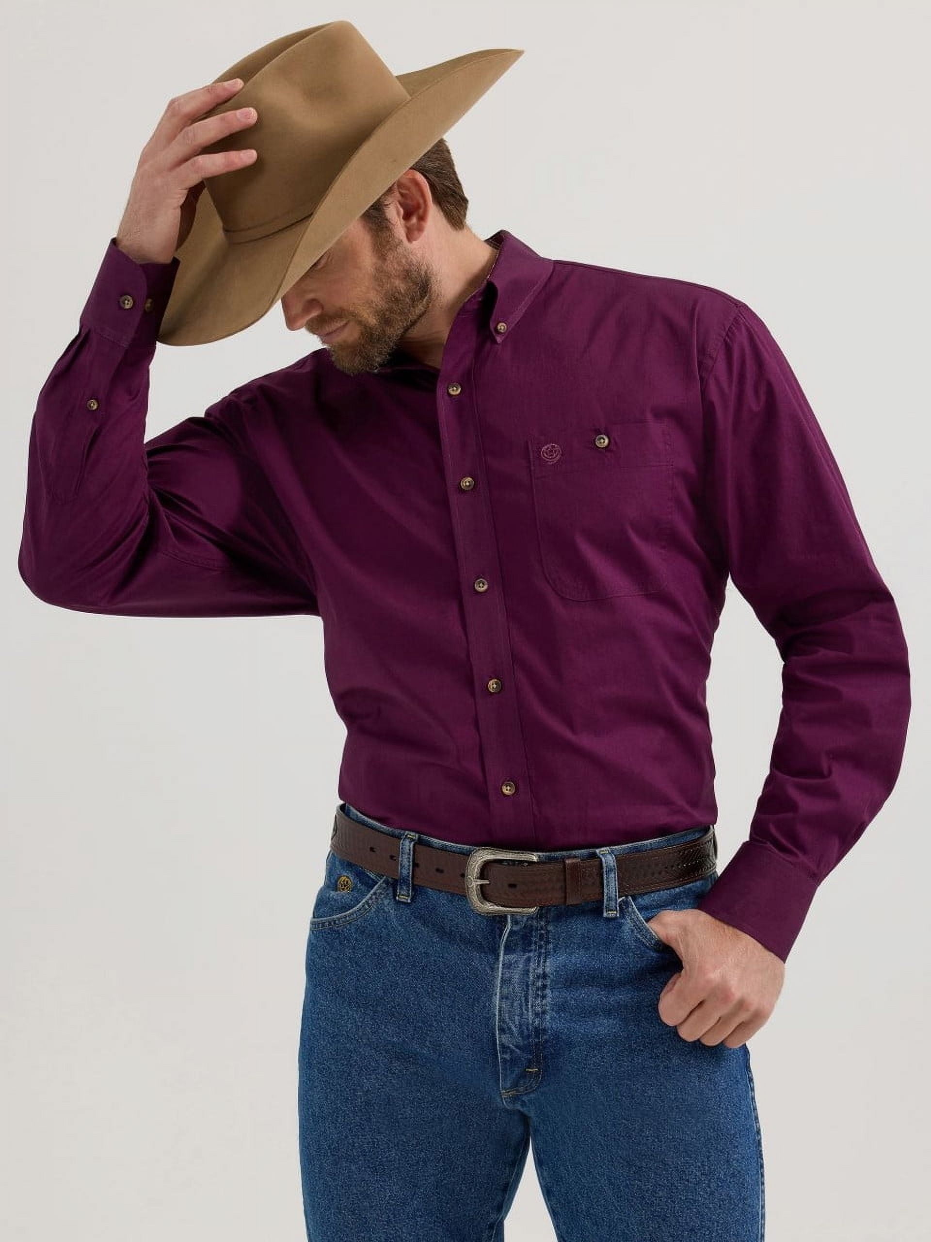 Wrangler George Strait Solid Plum - Mens Shirt - 112356611 - Walmart.com