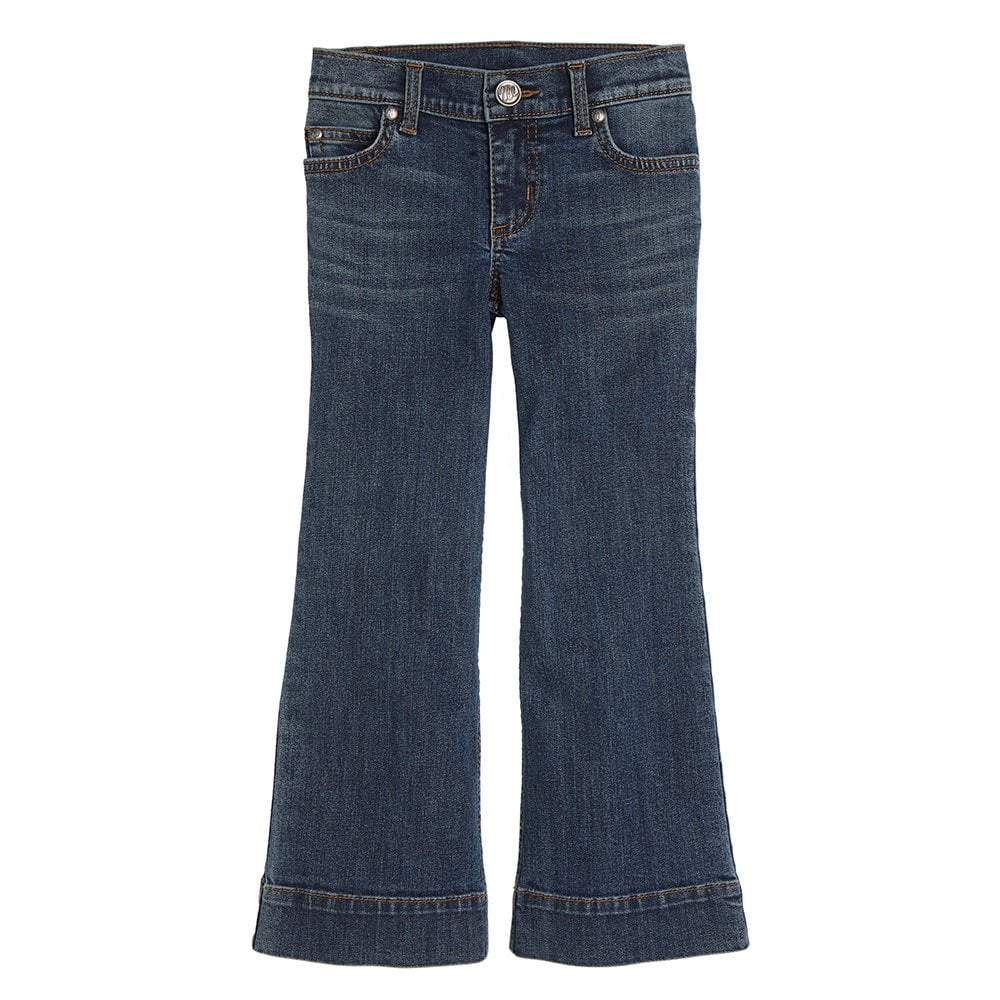Wrangler Girls Trouser Jeans, Medium Wash Denim, Adjustable Waistband ...