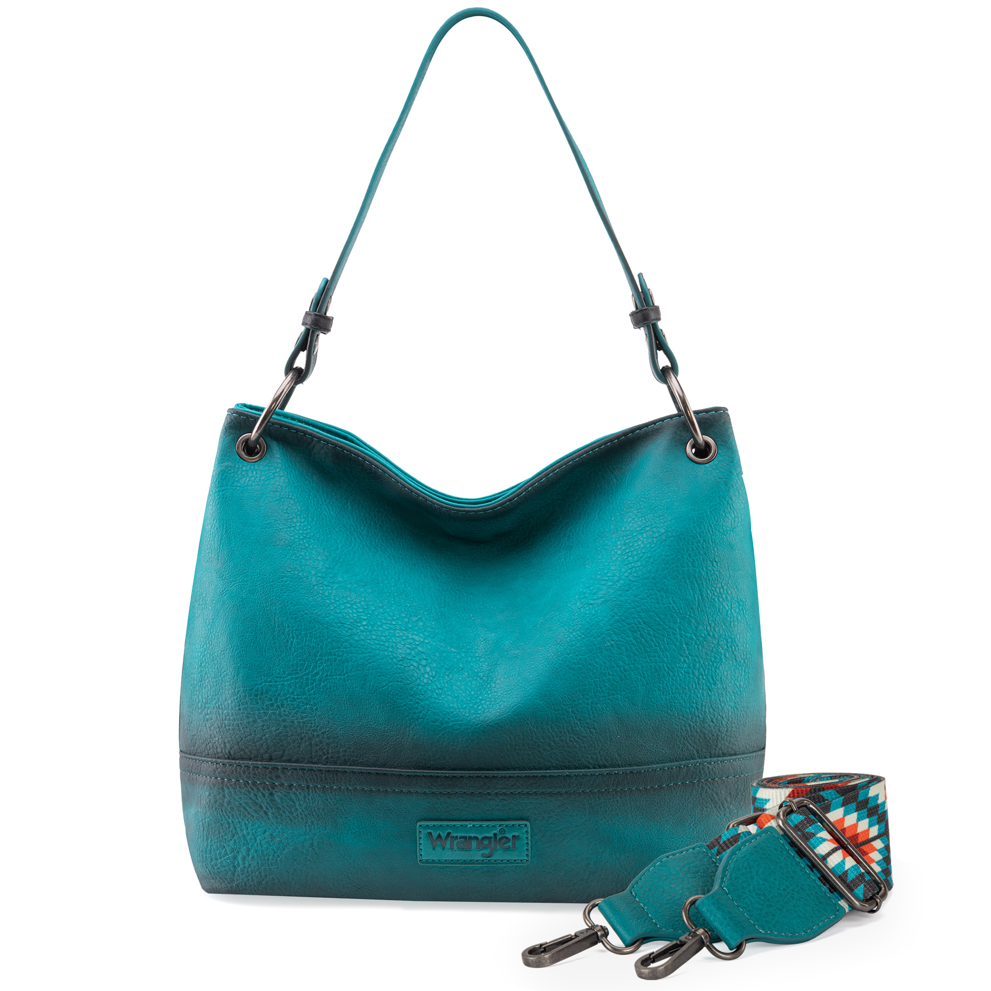 Texas Leather 500227TQ Solid with Silver Accents Handbag, Turquoise ...